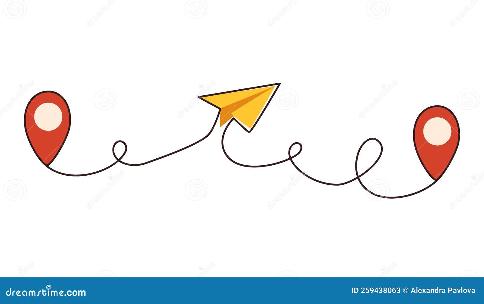 Way between Two Points. Location Pointers. Gps Navigation and Travel ...