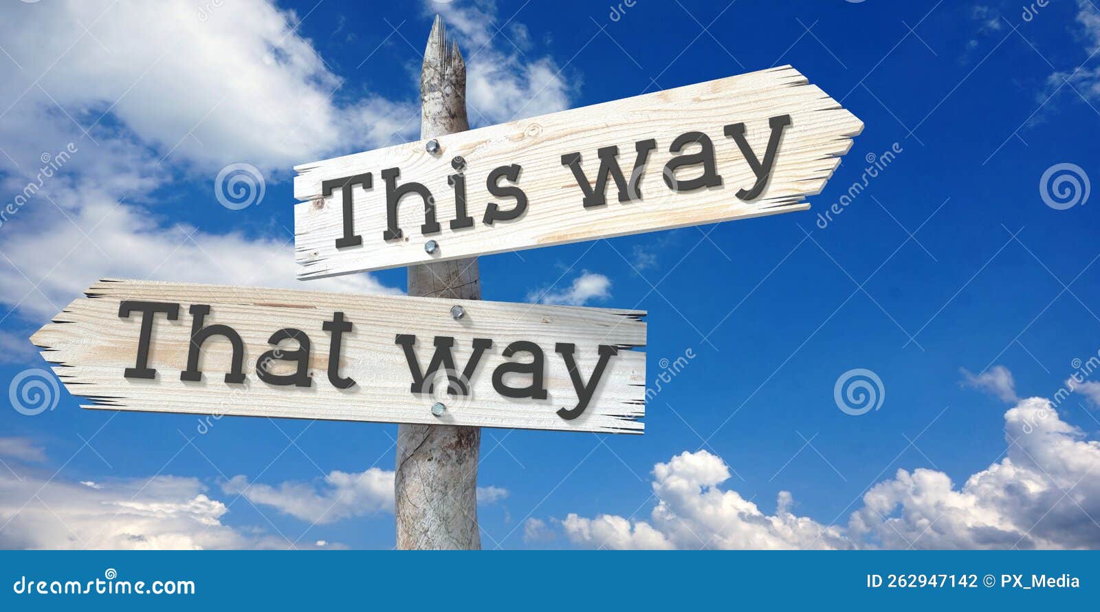 This Way, that Way - Wooden Signpost with Two Arrows Stock Illustration ...