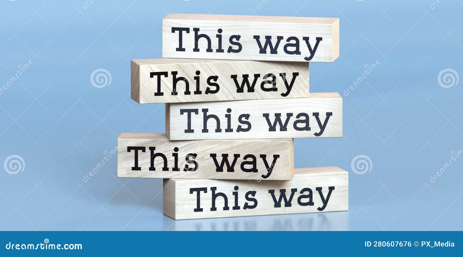 This Way - Words on Wooden Blocks Stock Illustration - Illustration of ...
