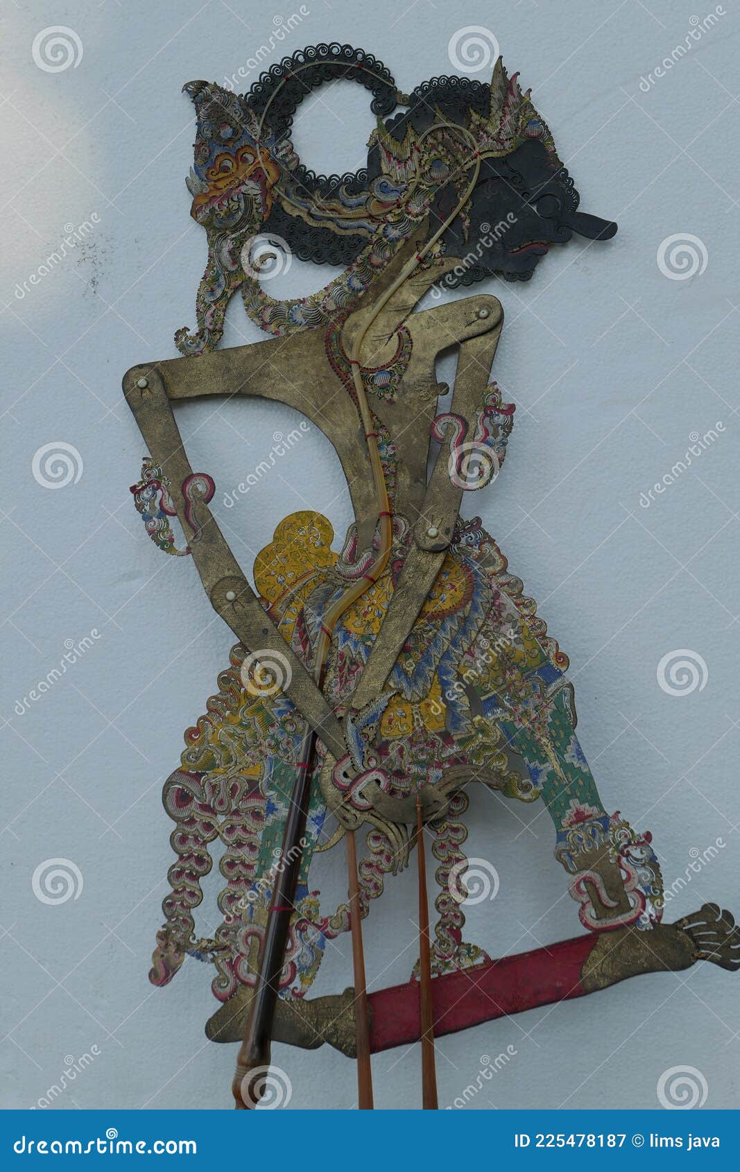 Wayang Kulit, One Of The Typical Arts Of Java, Indonesia, With A Yellow ...