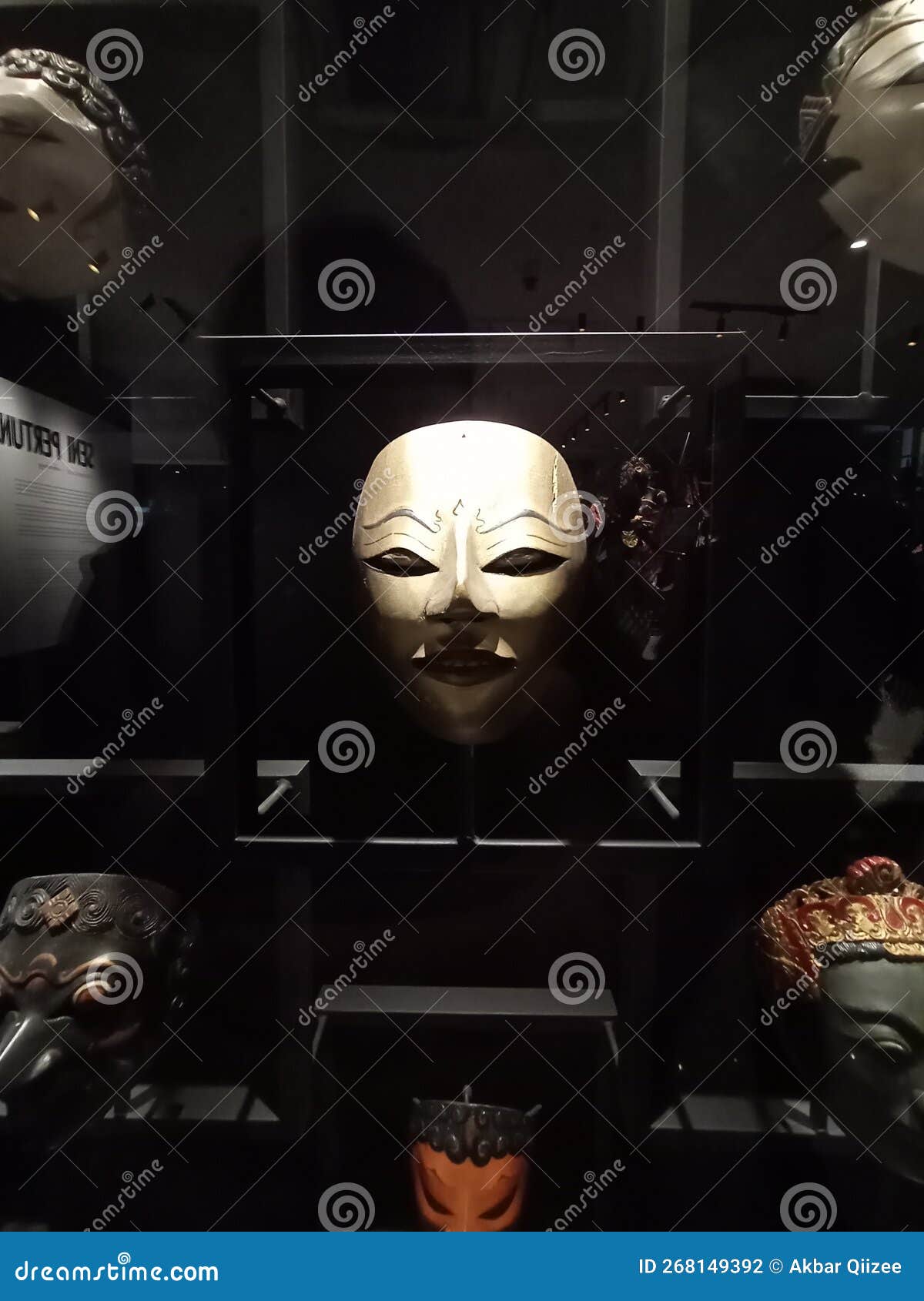 The Wayang Masks are White on a Black Background Editorial Photography ...