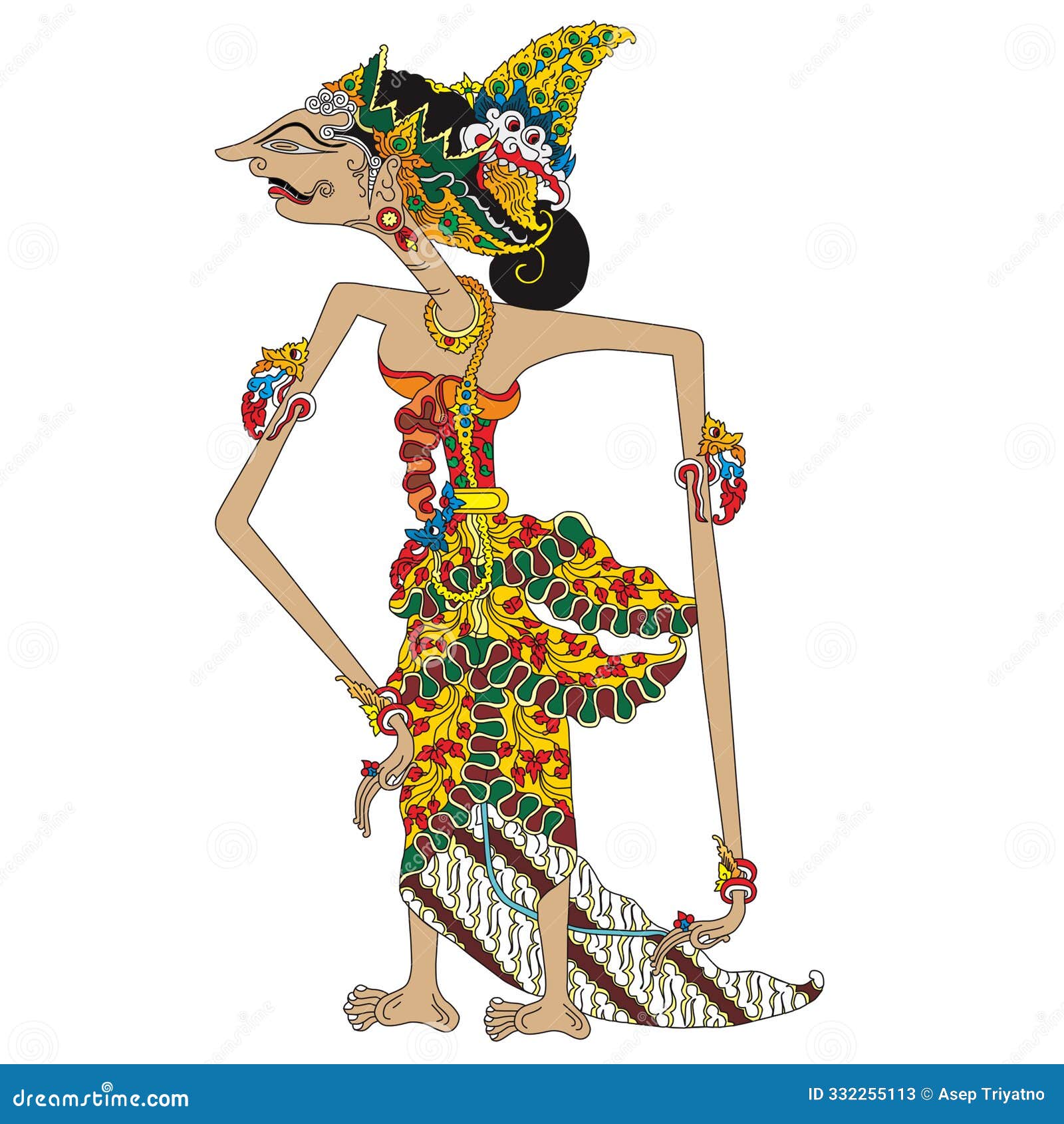 Wayang Puppet Shadow - Dewi Banowati Stock Illustration - Illustration ...