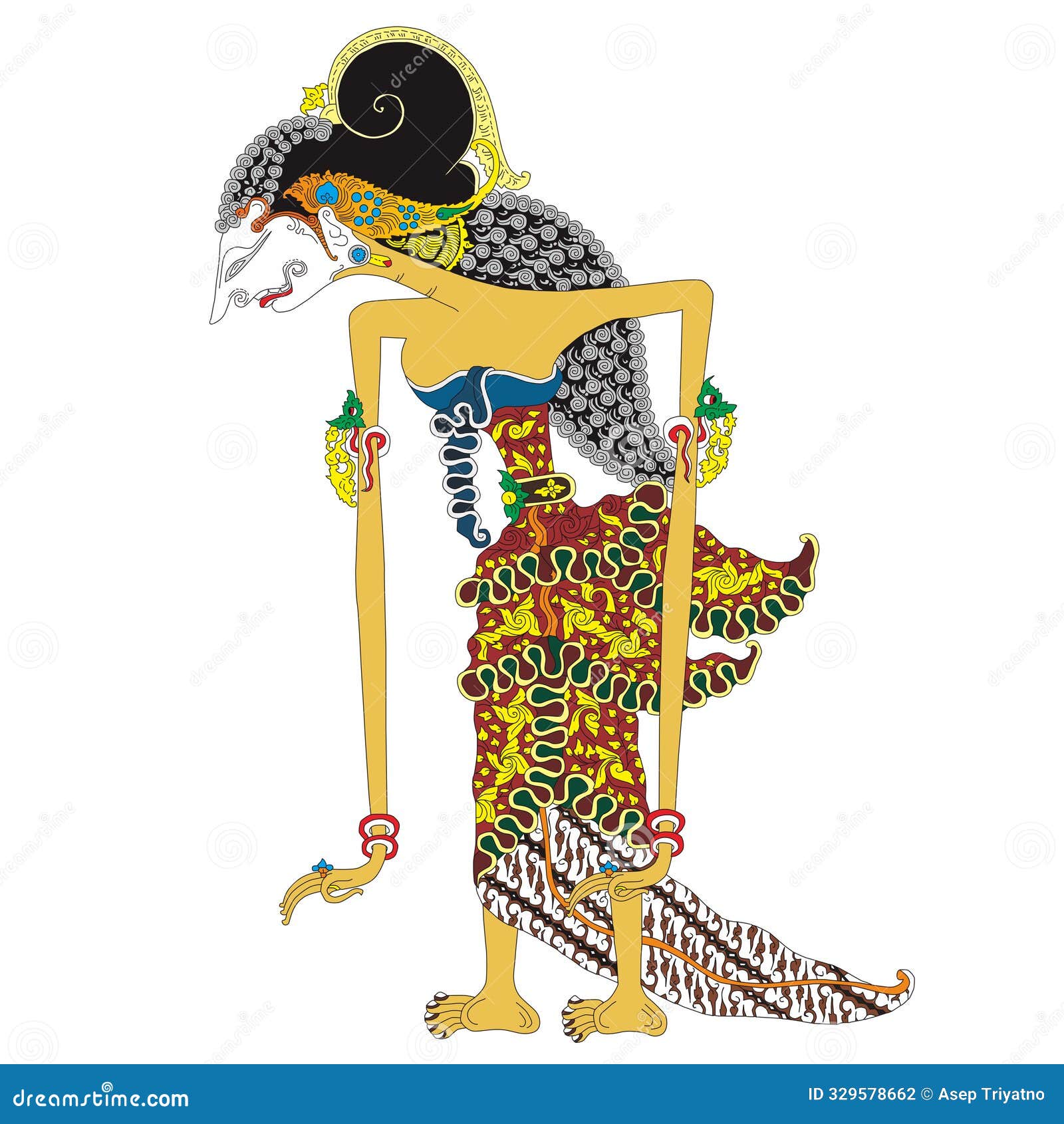 Wayang Puppet Shadow - Dewi Sinta Stock Illustration - Illustration of ...