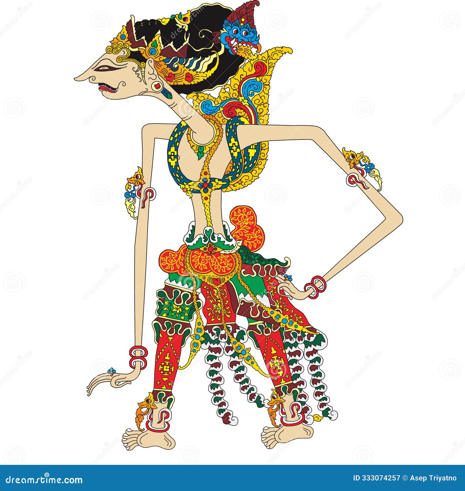 Wayang Puppet Shadow - Drestaka Stock Illustration - Illustration of ...