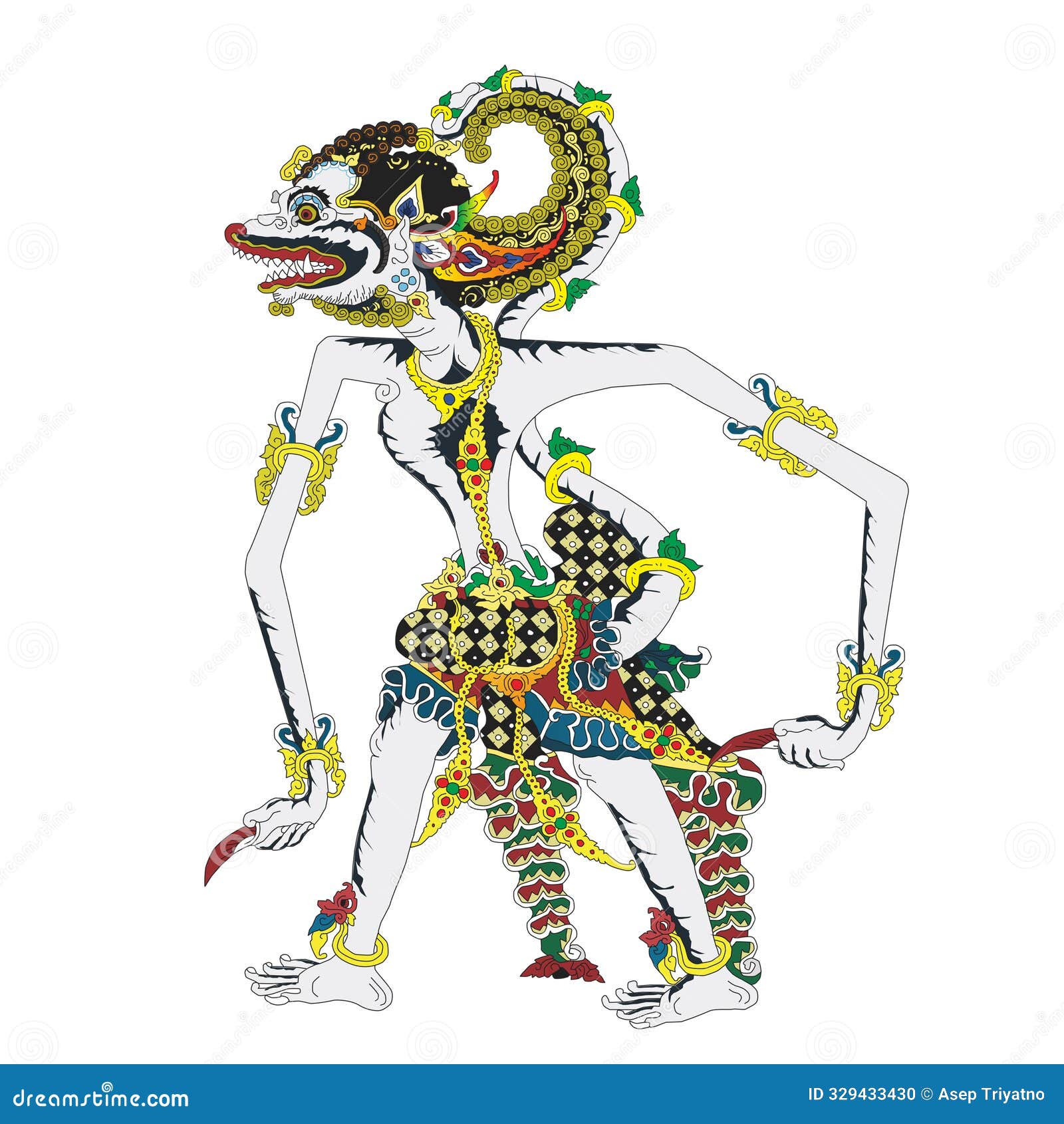 Wayang Puppet Shadow - Hanoman Stock Illustration - Illustration of ...