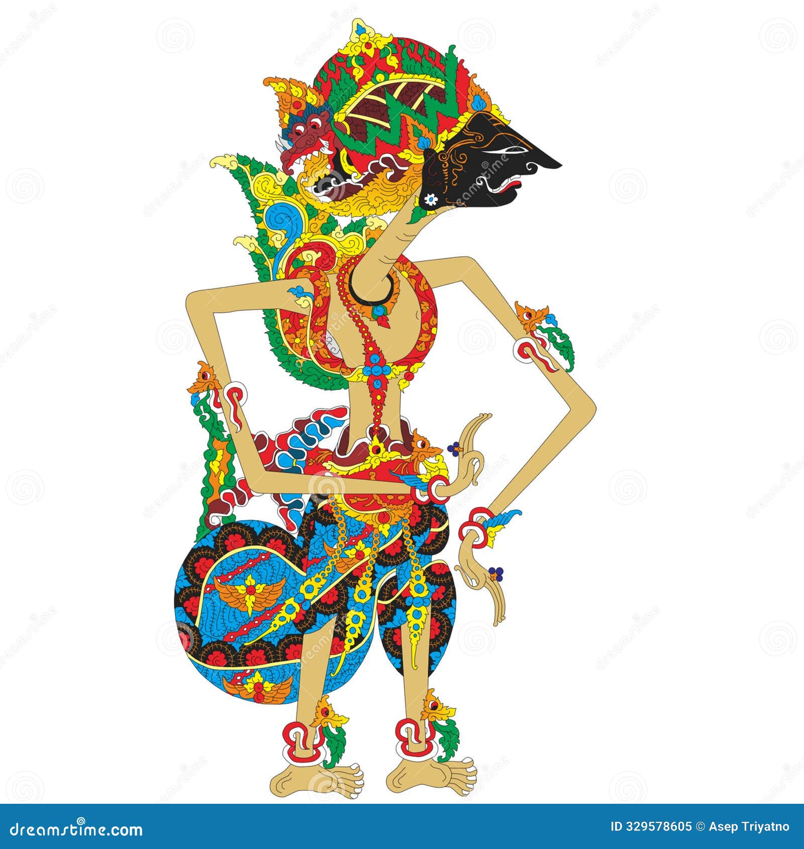 Wayang Puppet Shadow - Karna Stock Illustration - Illustration of ...