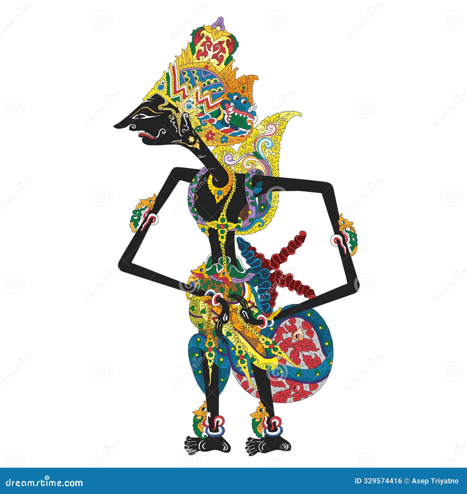 Wayang Puppet Shadow - Kresna Stock Illustration - Illustration of ...
