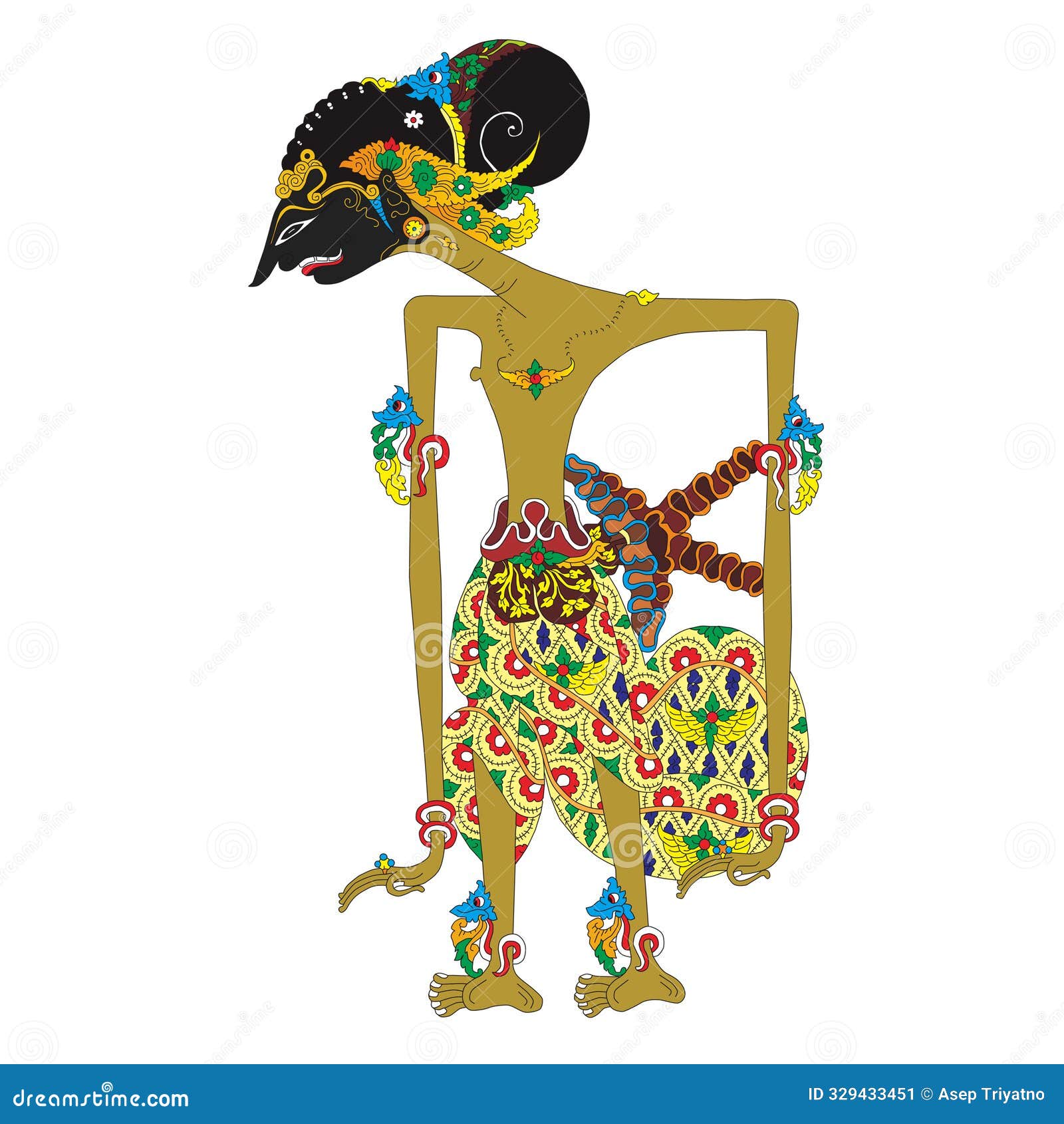 Wayang Puppet Shadow - Puntadewa Stock Illustration - Illustration of ...