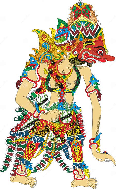Wayang Puppet Shadow - Rahwana Stock Illustration - Illustration of ...
