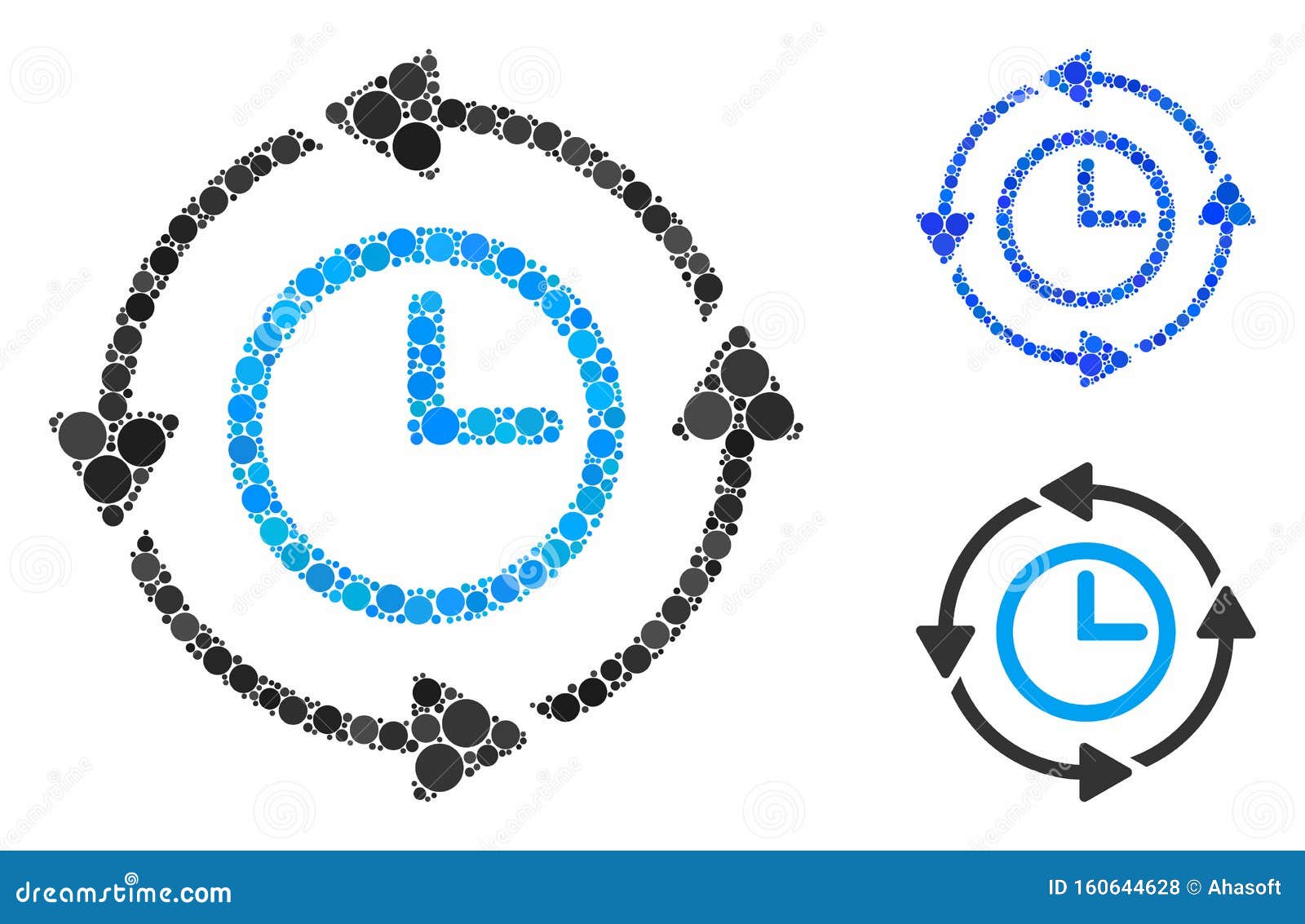 Wayback Clock Composition Icon of Circle Dots Stock Vector ...