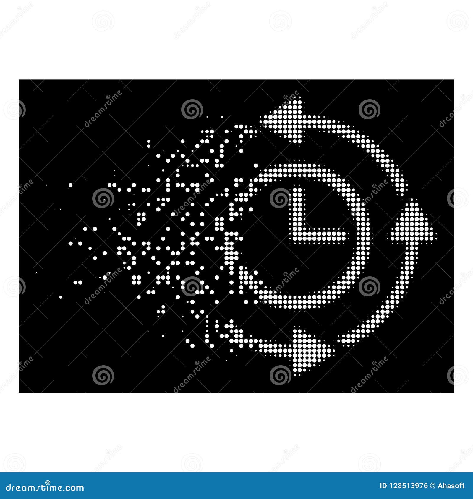 Bright Fractured Dot Halftone Wayback Clock Icon Stock Vector ...