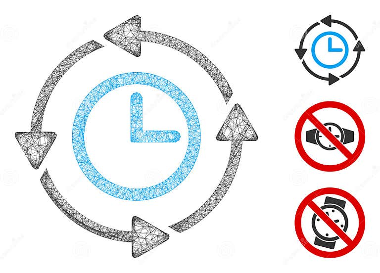 Wayback Clock Polygonal Web Vector Mesh Illustration Stock Vector ...