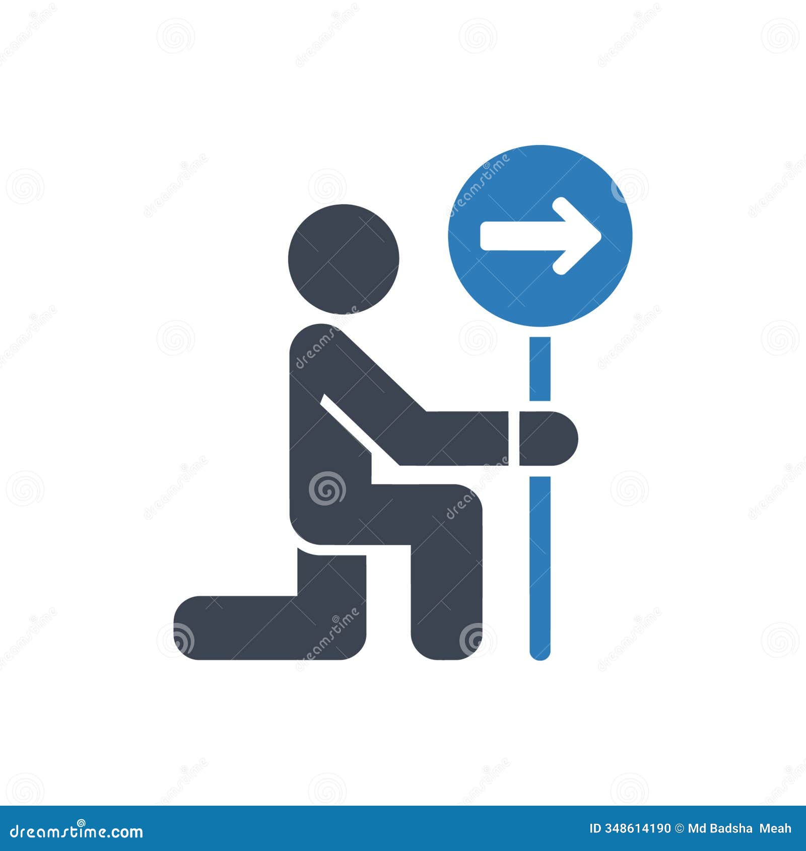 Wayfinding Symbol Kneeling Icon Vector Illustration | CartoonDealer.com ...