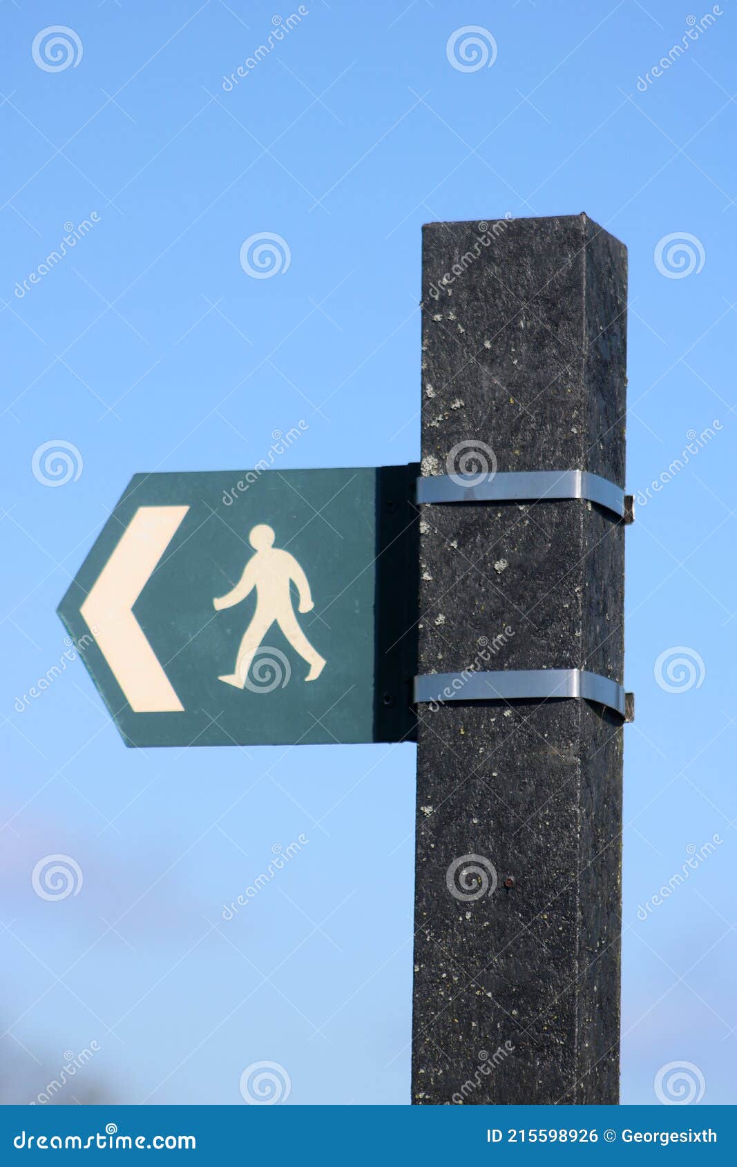Waymarker Sign on Post for a Footpath Stock Photo - Image of post ...