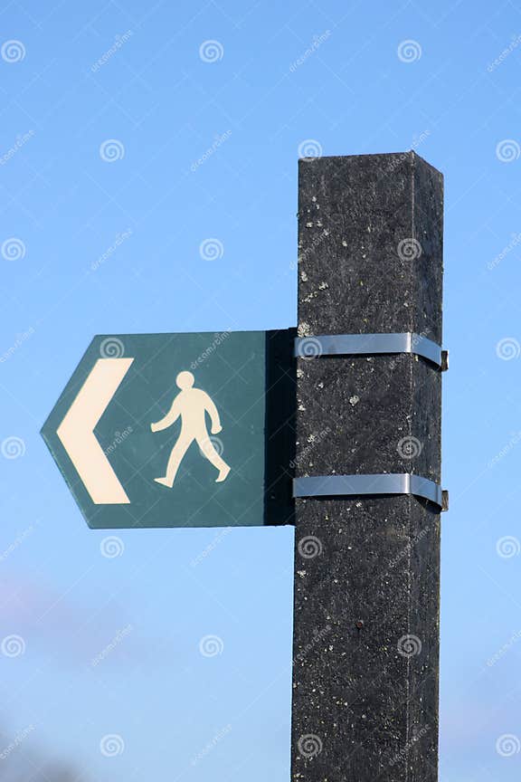 Waymarker Sign on Post for a Footpath Stock Photo - Image of post ...