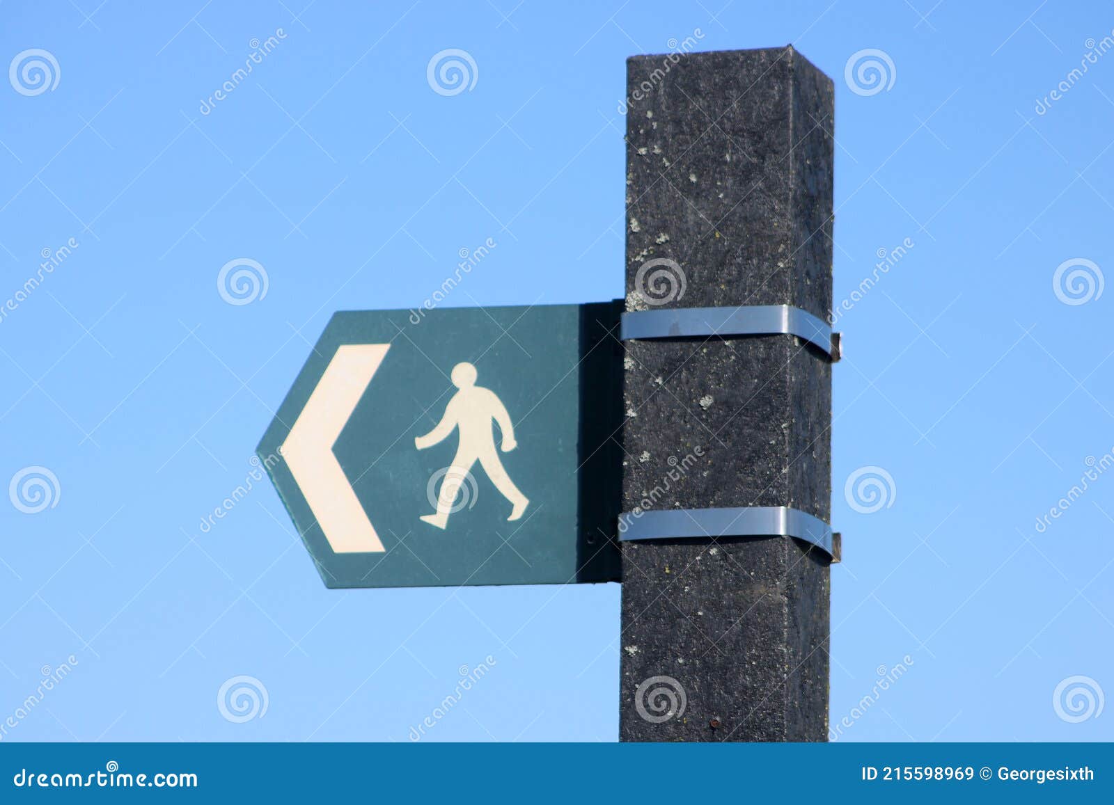 Waymarker Sign on Post for a Footpath Stock Image - Image of post ...