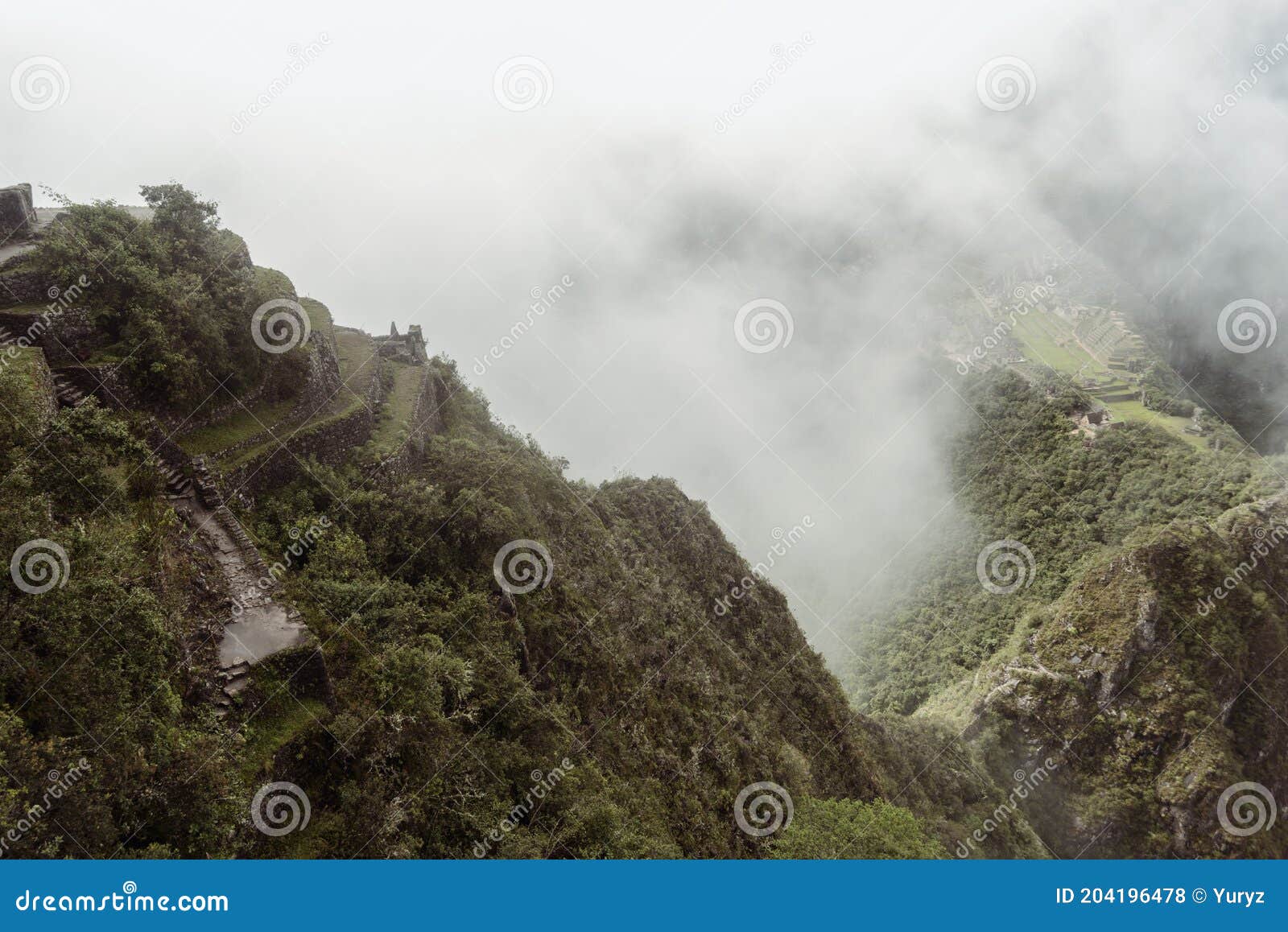 Wayna Picchu ridge stock photo. Image of cloud, mountain - 204196478