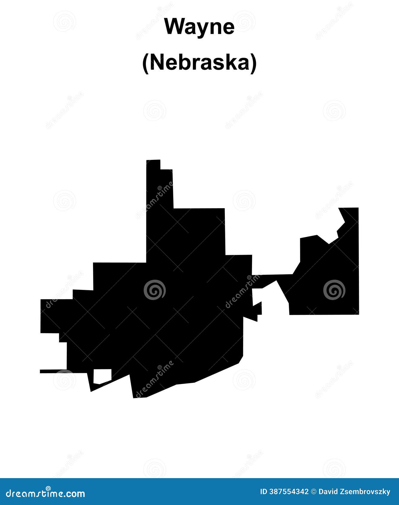 Wayne Outline Map Cartoon Vector | CartoonDealer.com #323897093