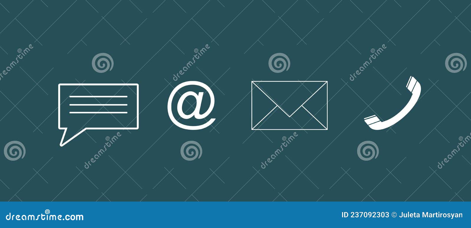 Ways of Communication. Icons on Green Background Stock Illustration ...