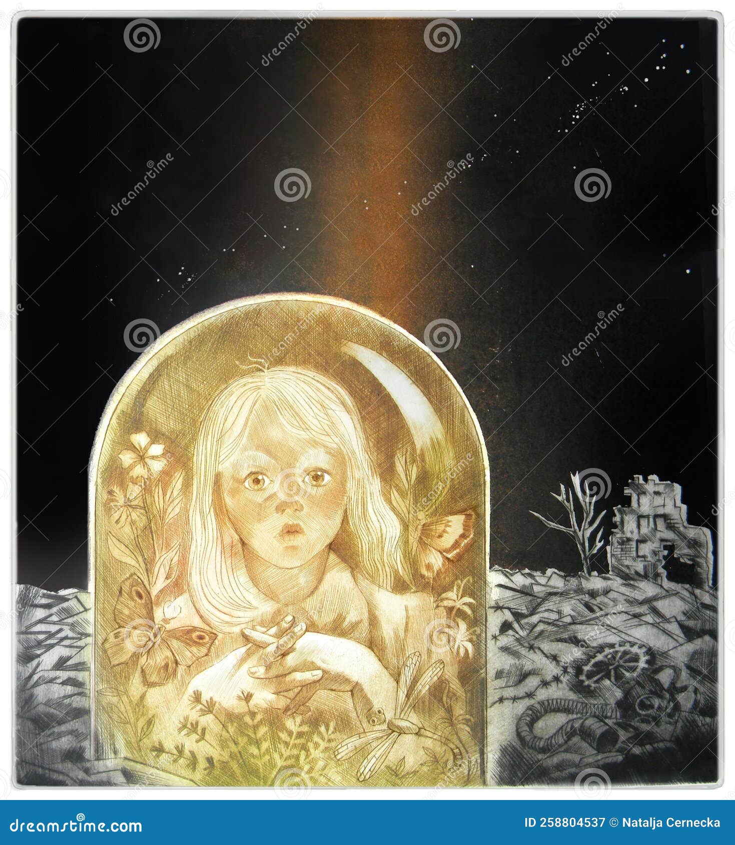 Ways of Evolution. Etching Drawing. Hand Drawn Artwork. Illustration of ...