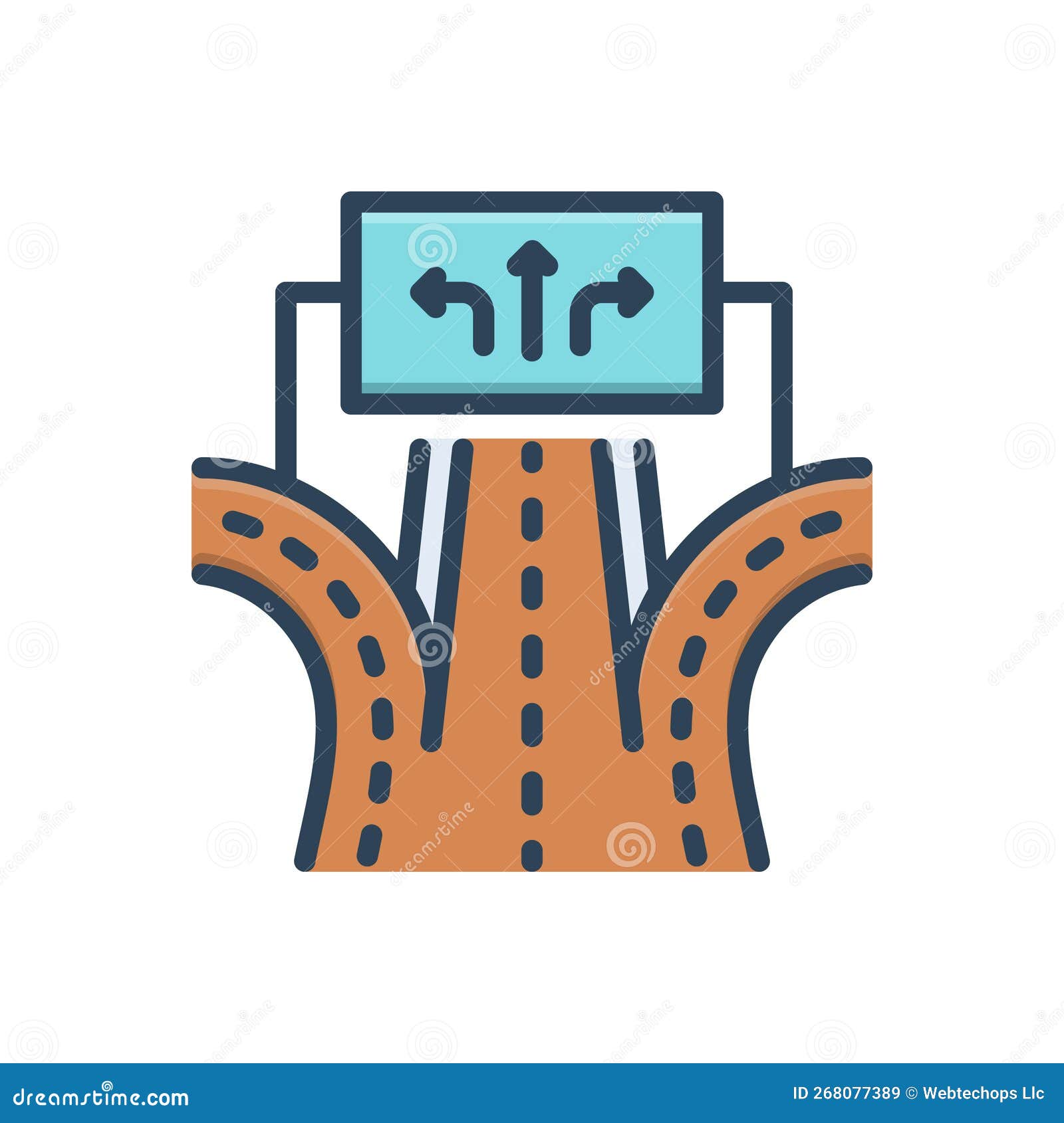 Color Illustration Icon for Ways, Path and Route Stock Illustration ...