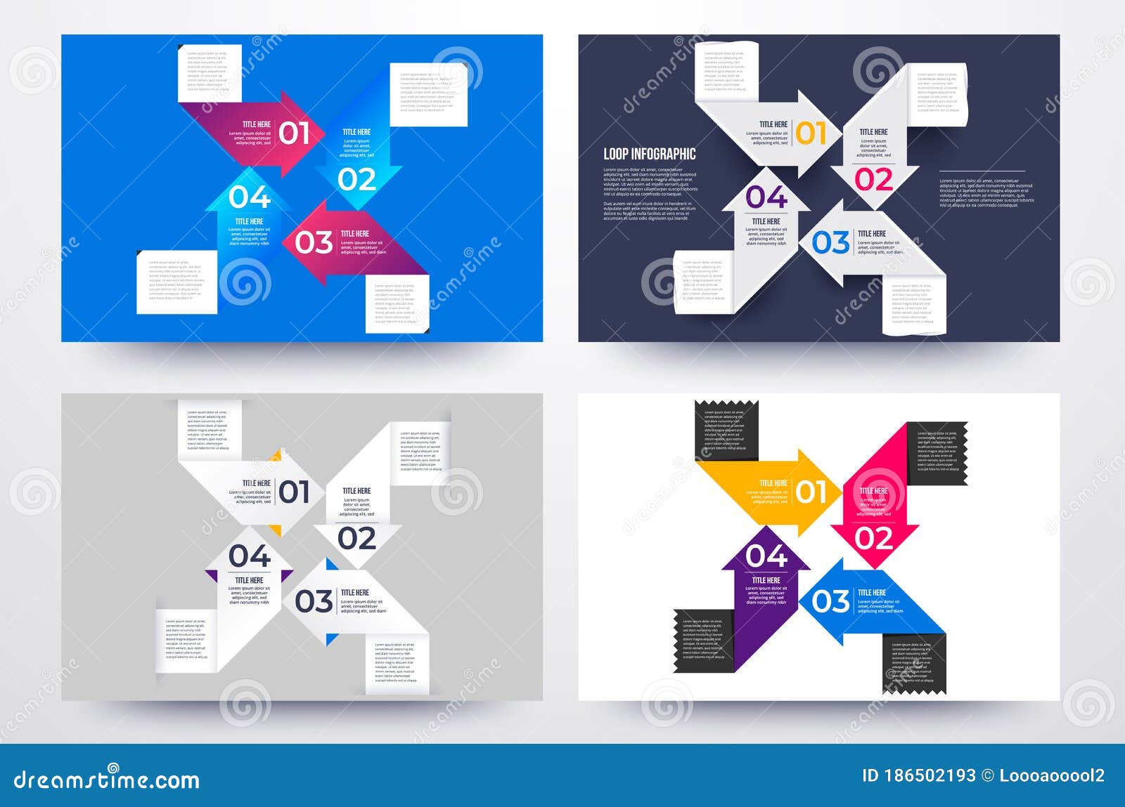 4 Ways Infographic Business Solution for Presentation Stock Vector ...