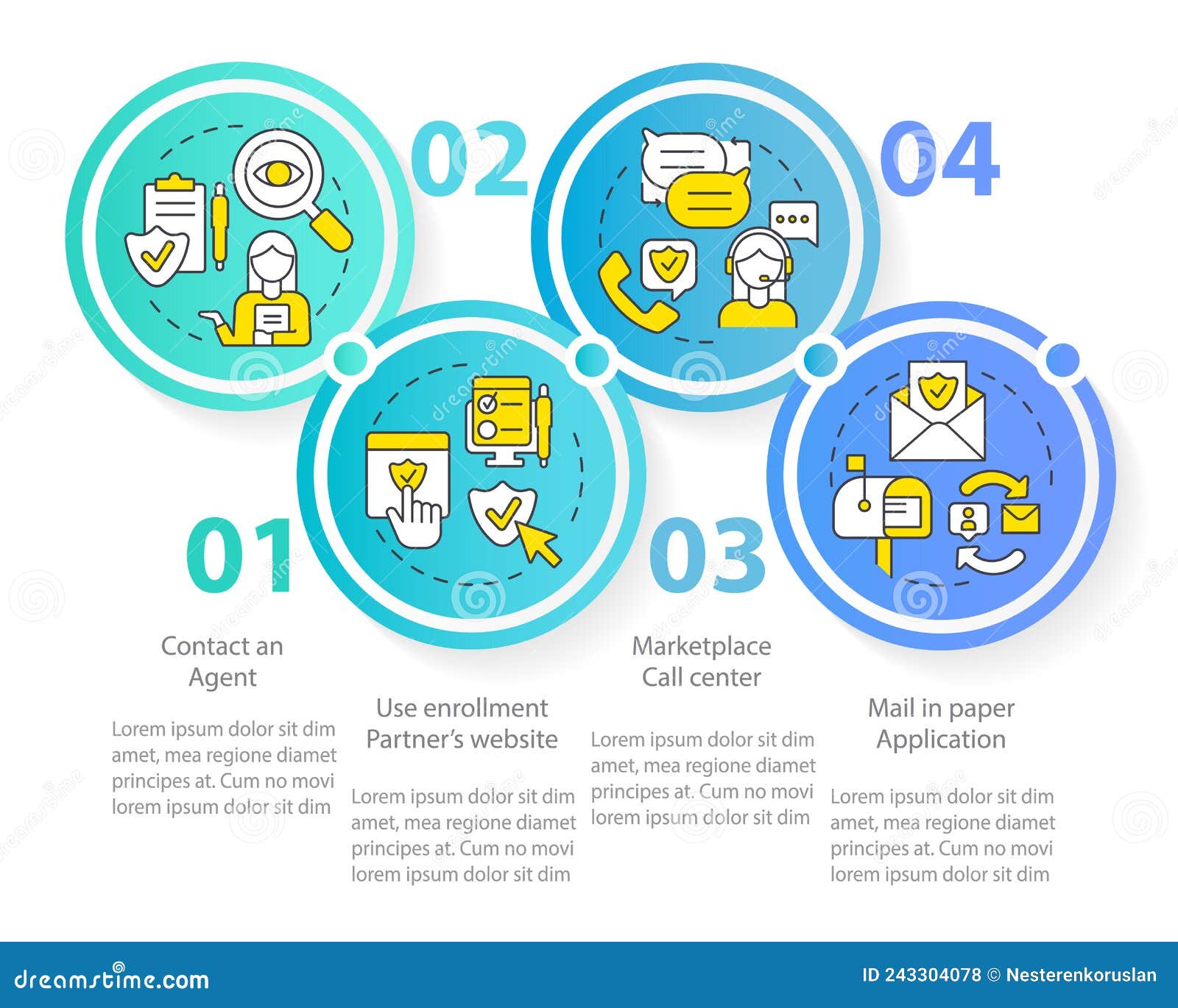 Ways To Apply Insurance Circle Infographic Template Stock Vector ...