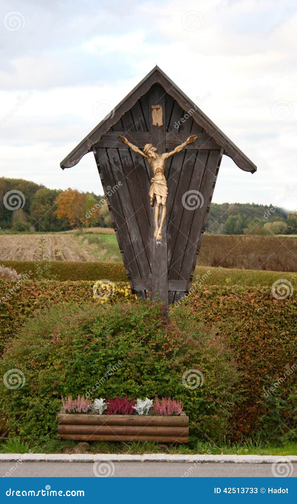 Wayside cross stock image. Image of wooden, wayside, cross - 42513733