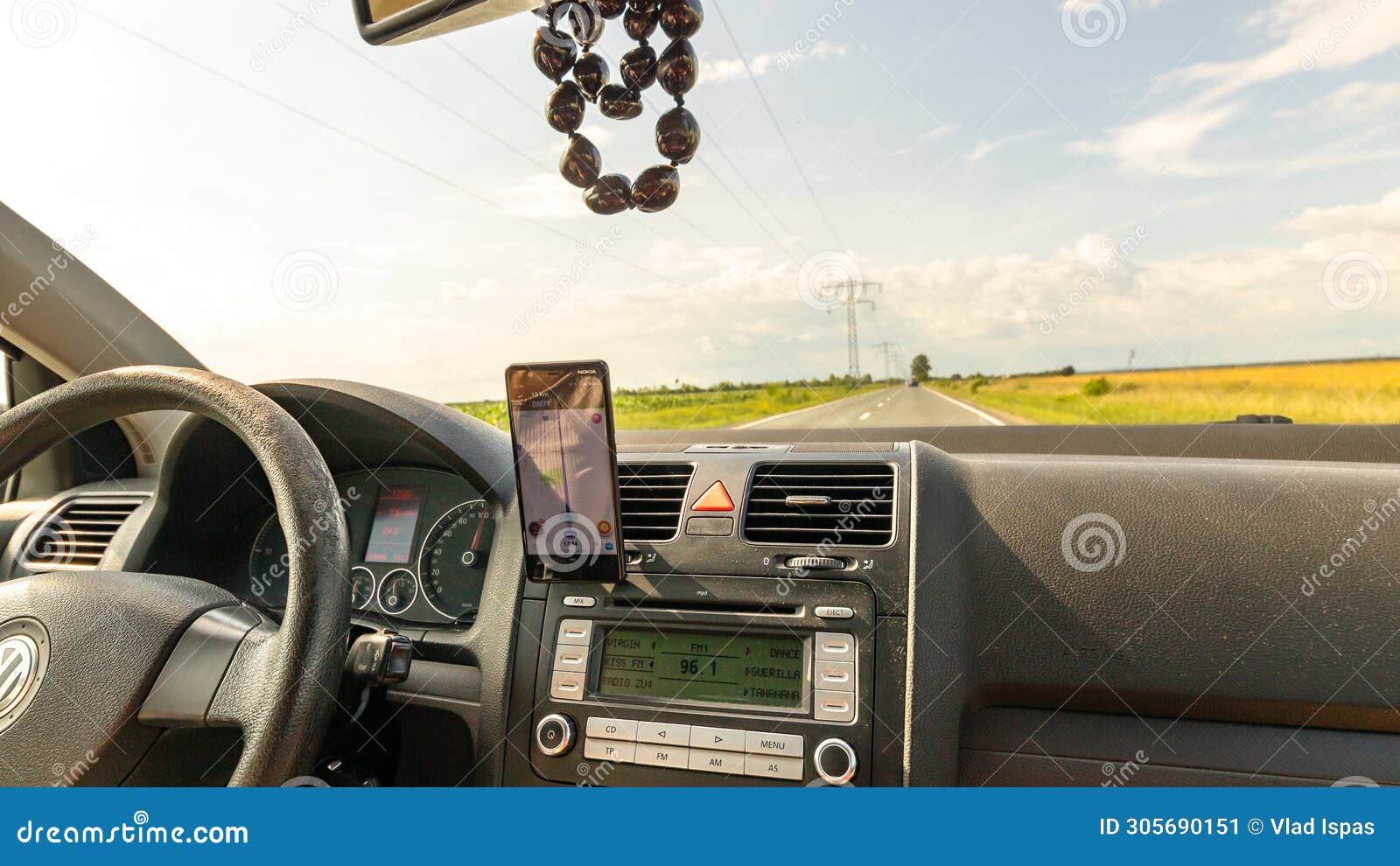 Waze Maps Showing the Way Thru the City. Driver Using Waze Maps ...