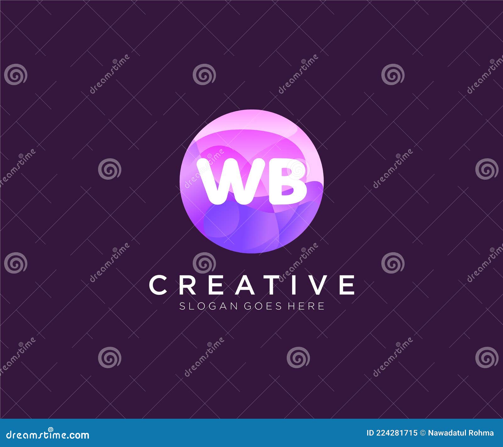 WB Initial Logo with Colorful Circle Template Vector Stock Vector ...