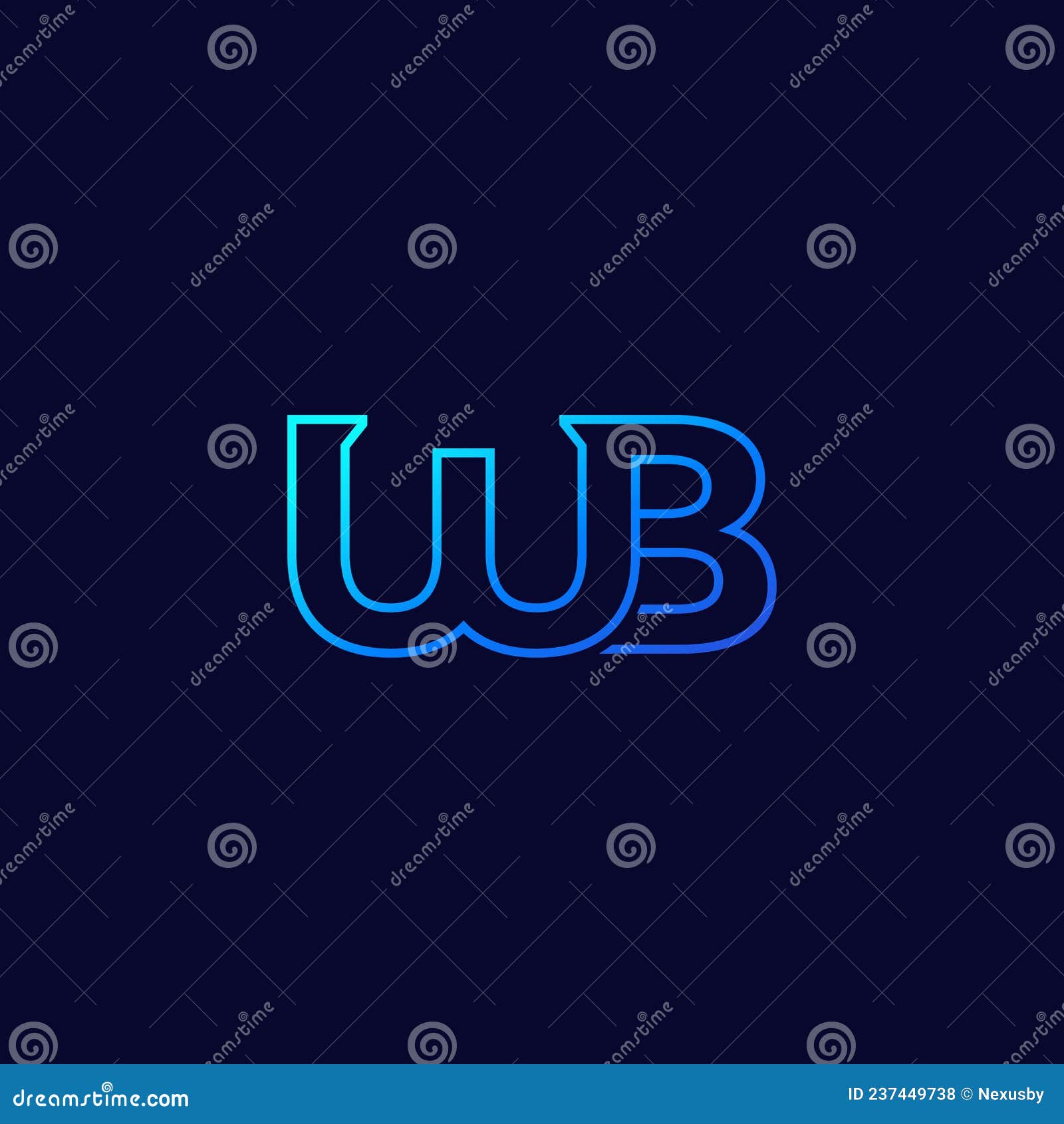 WB Letters Logo, Monogram Line Design, Vector Stock Vector ...