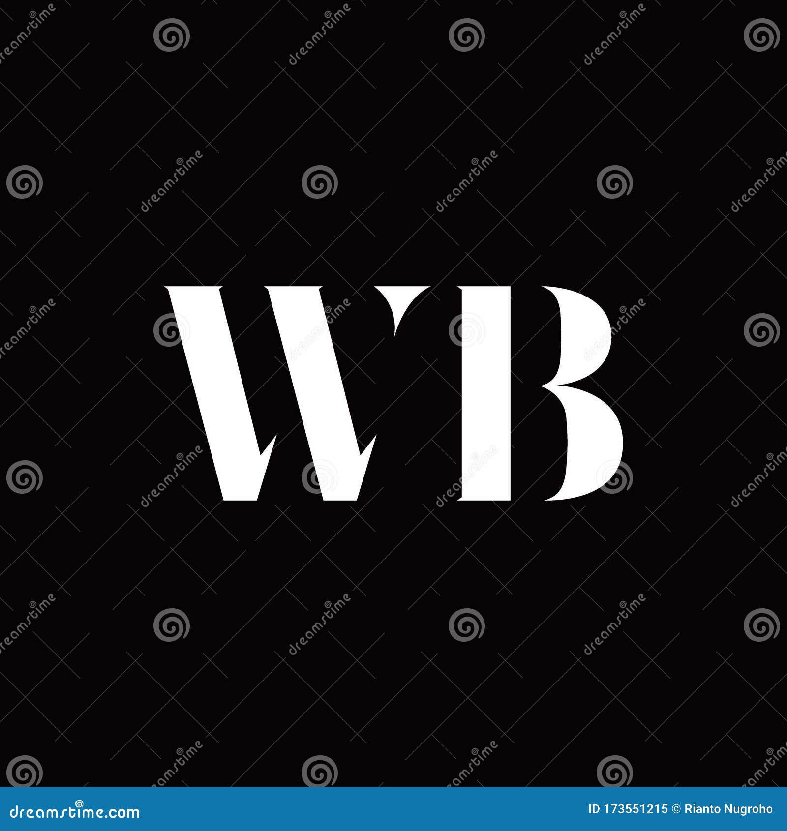 WB Logo Letter Initial Logo Designs Template Stock Vector ...