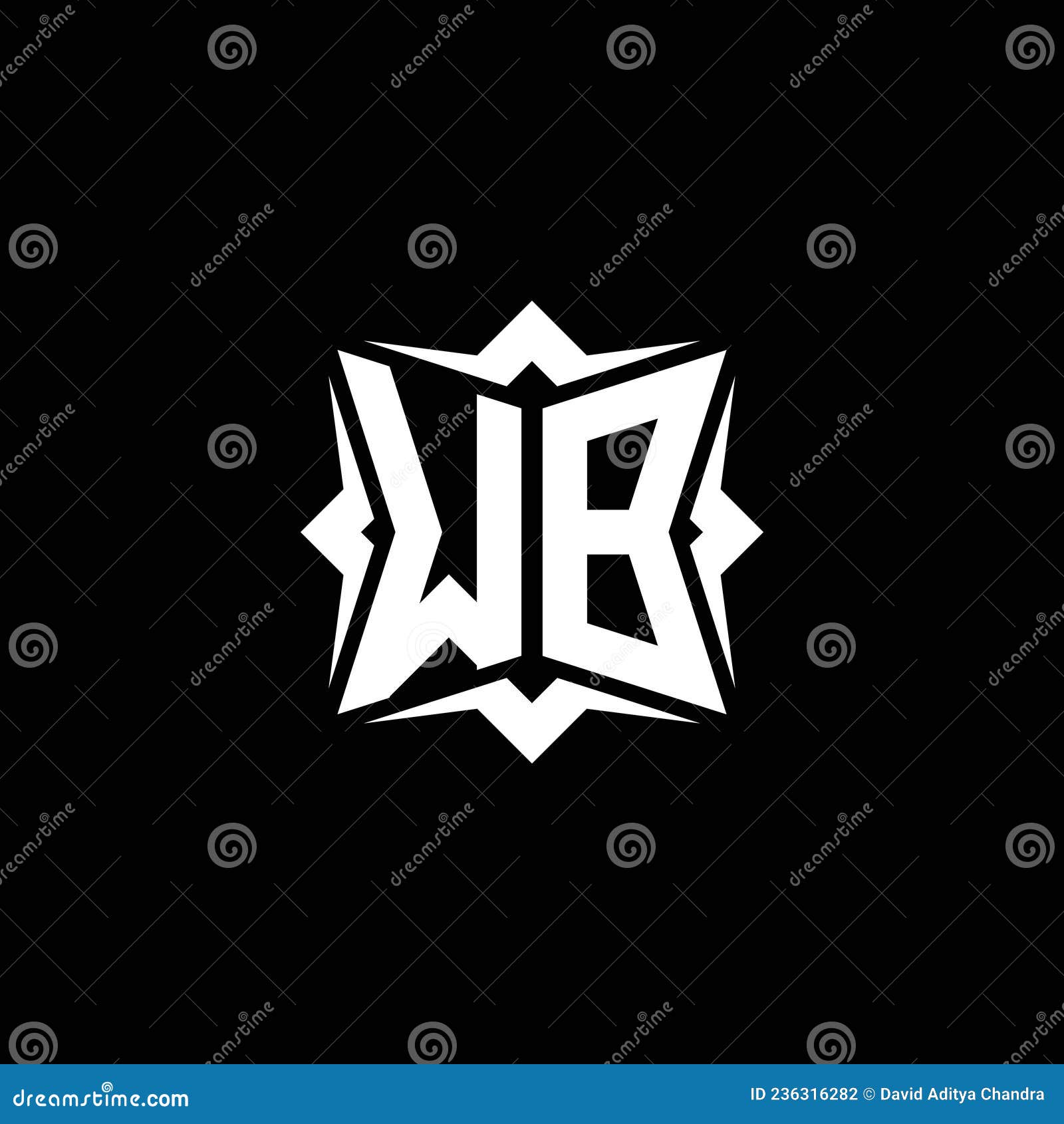 WB Logo Monogram Geometric Modern Design Stock Vector - Illustration of ...
