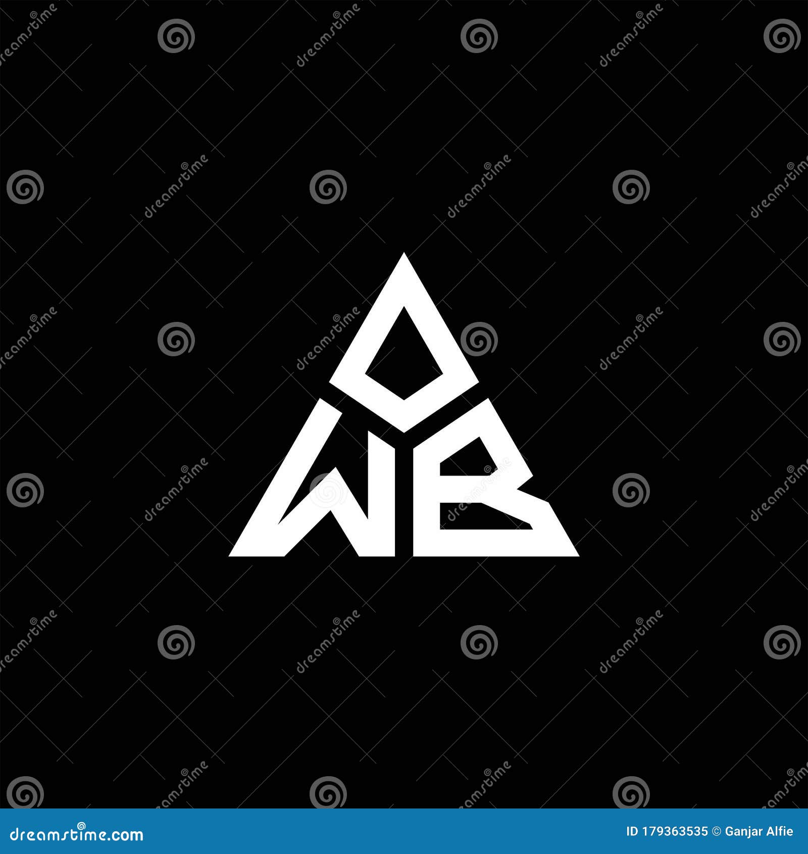 WB Monogram Logo with 3 Pieces Shape Isolated on Triangle Stock Vector ...