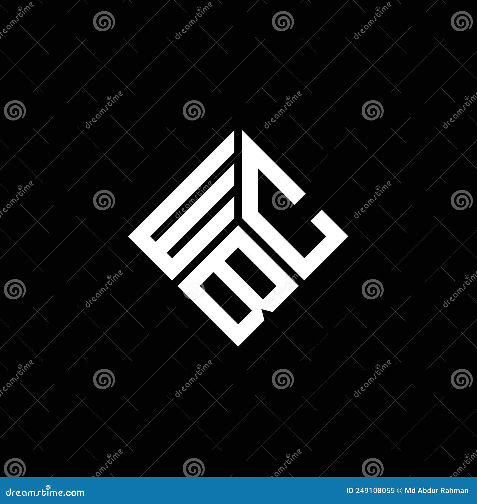 WBC Letter Logo Design on Black Background. WBC Creative Initials ...