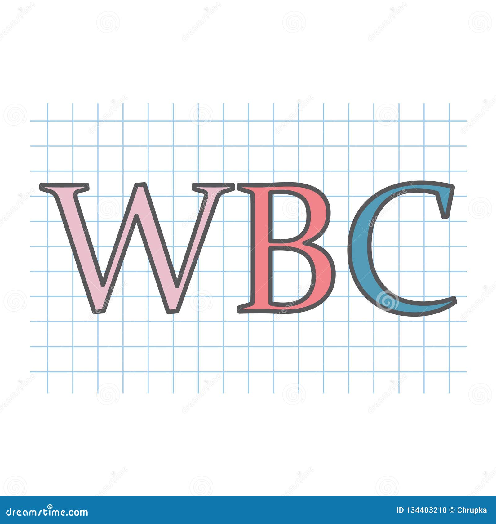 WBC White Blood Cell Acronym on Checkered Paper Sheet Stock Vector ...