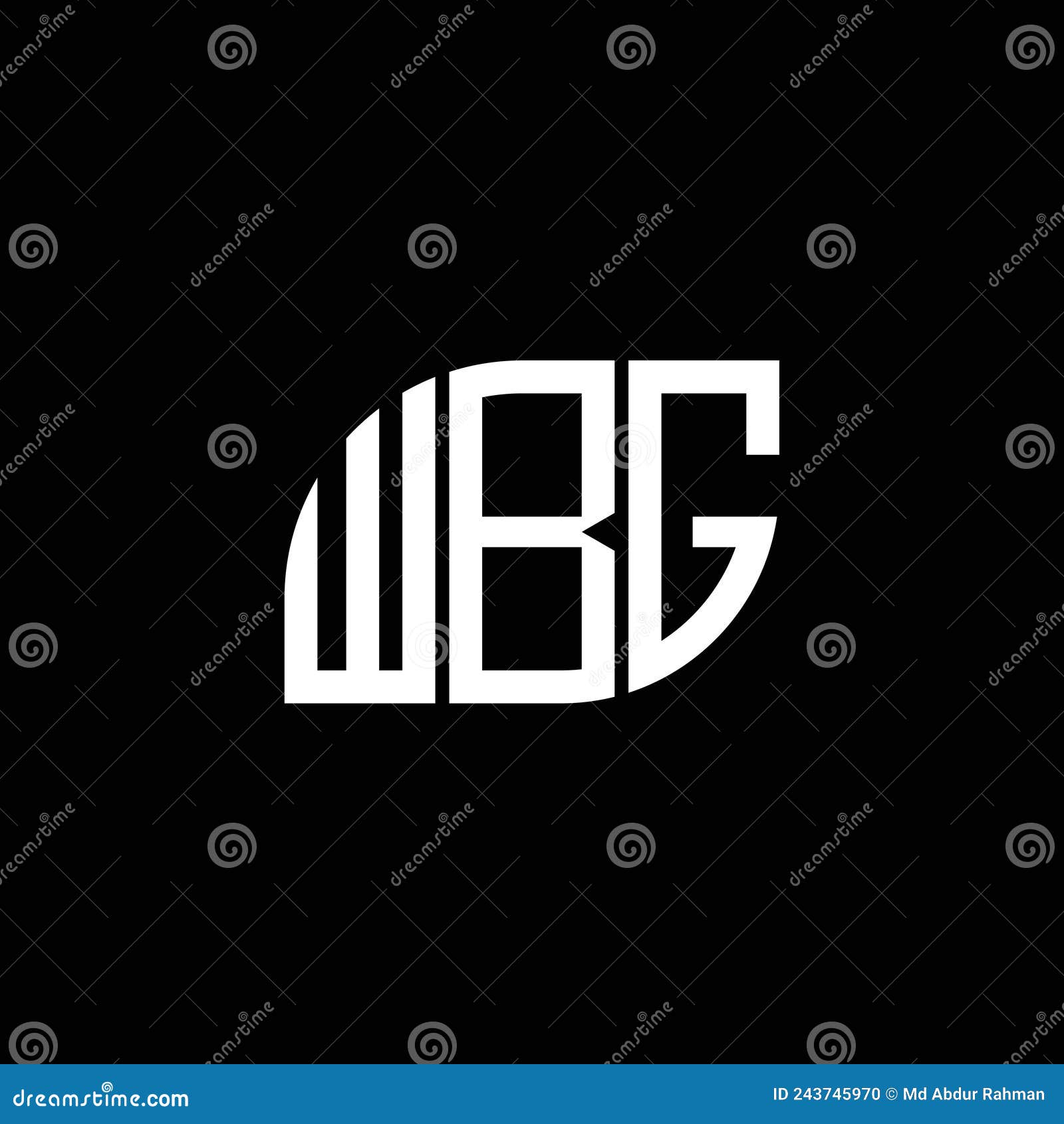 WBG Letter Logo Design on Black Background. WBG Creative Initials ...