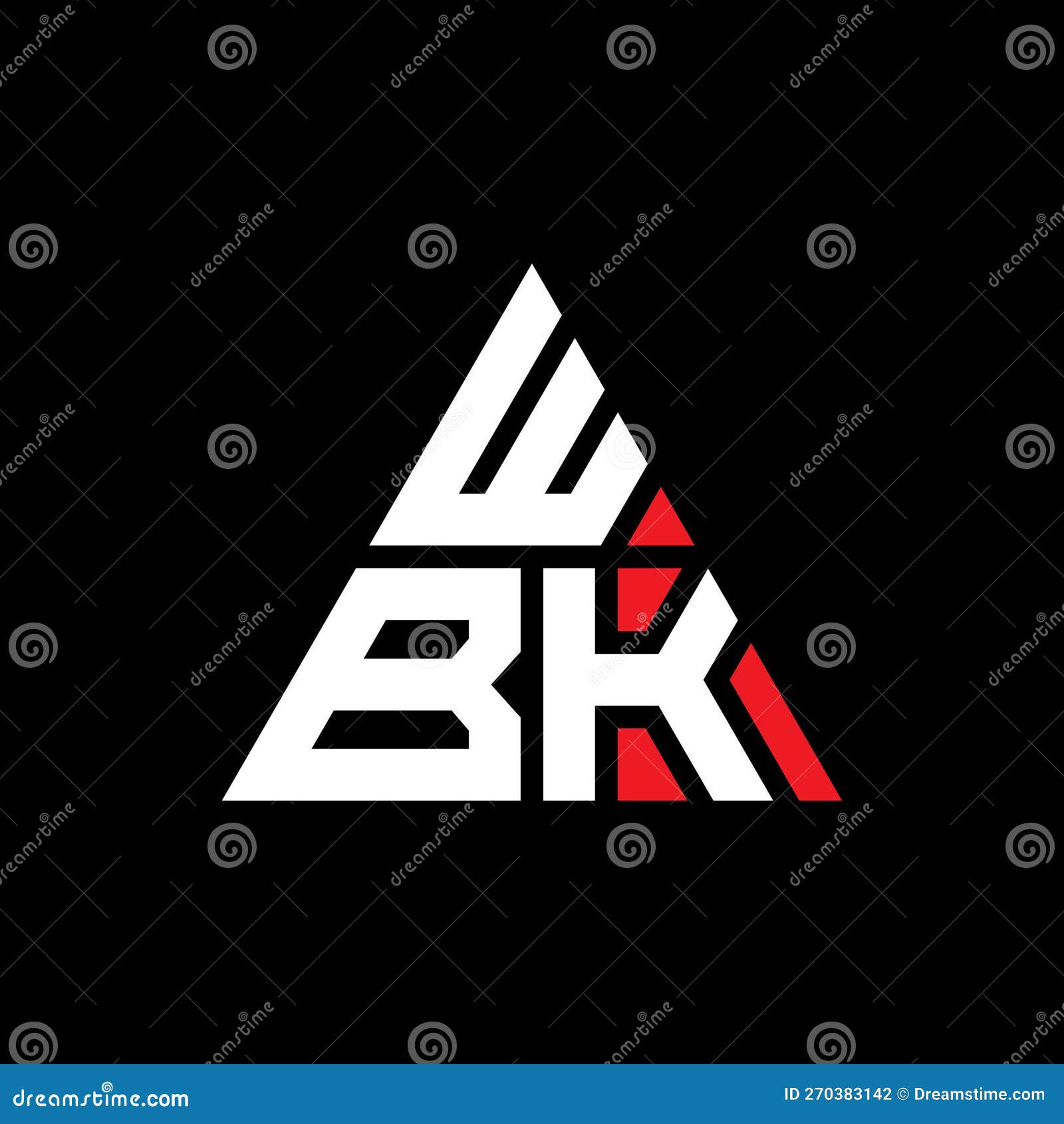 WBK Triangle Letter Logo Design with Triangle Shape. WBK Triangle Logo ...