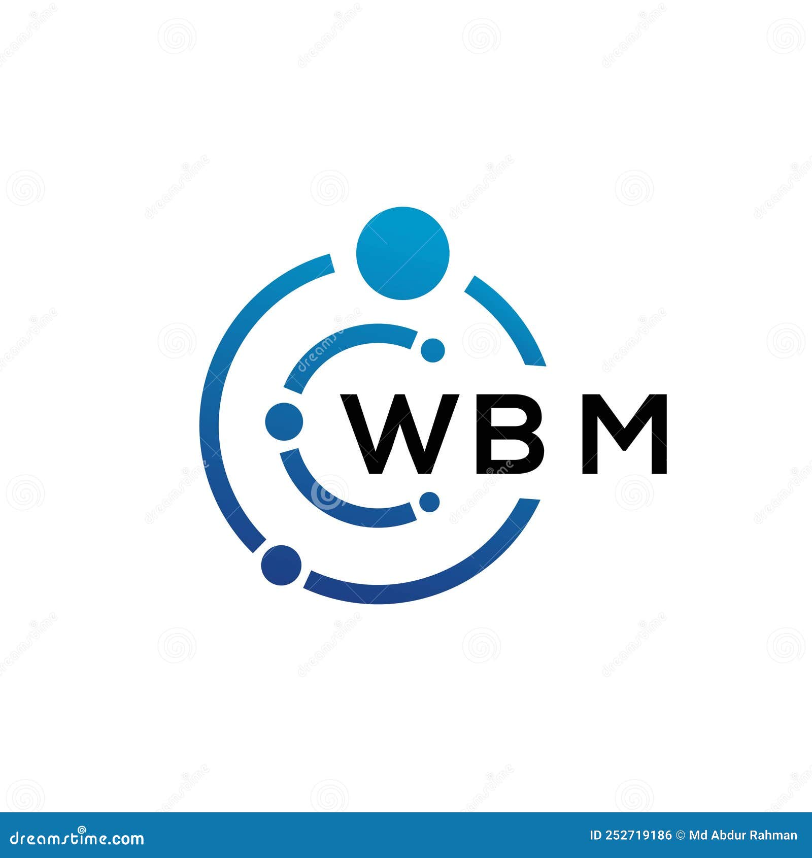 WBM Letter Technology Logo Design On White Background. WBM Creative ...