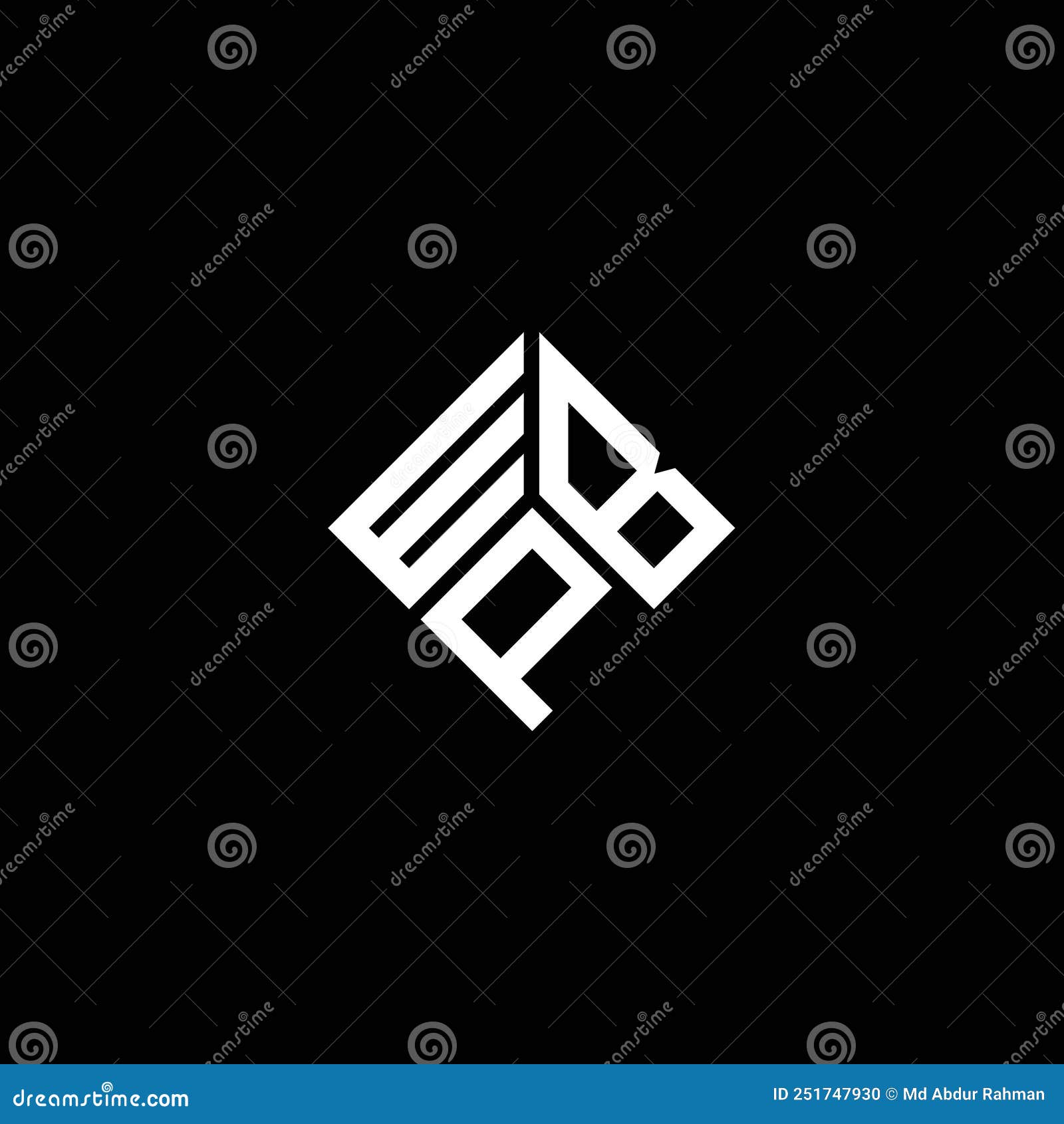WBP Letter Logo Design on Black Background. WBP Creative Initials ...