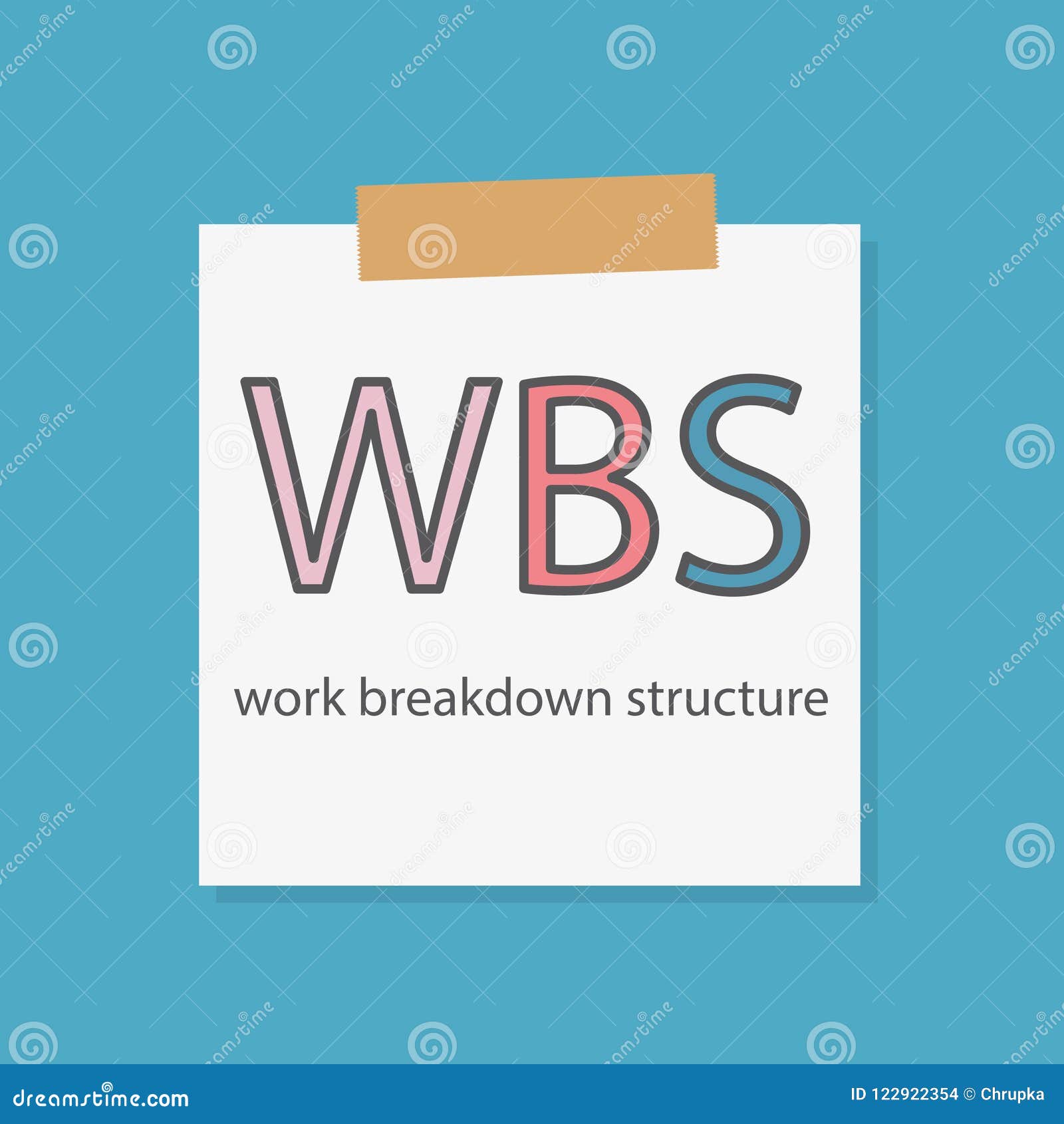 WBS Work Breakdown Structure Written in a Notebook Paper Stock Vector ...