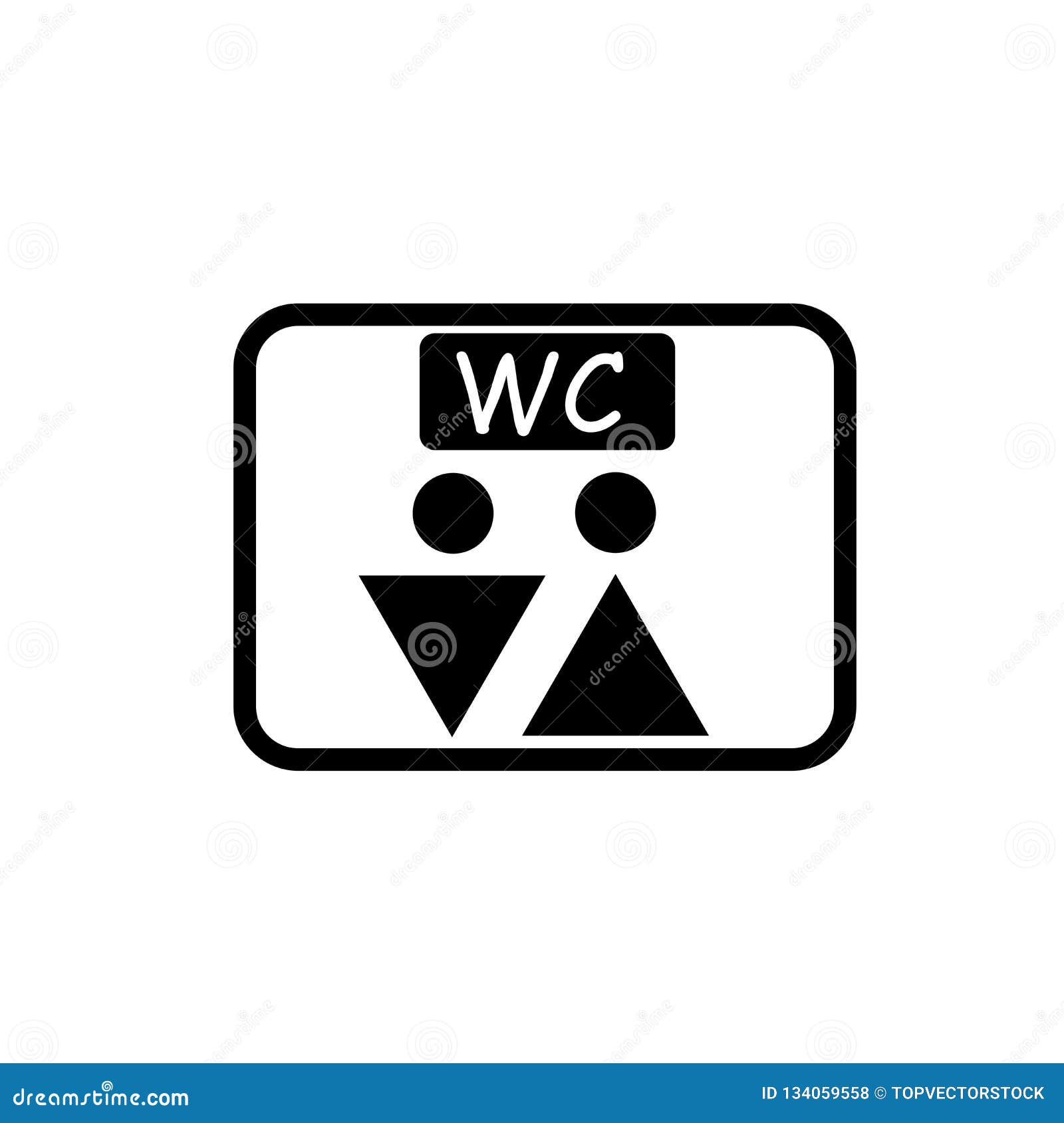 Wc Icon Vector Isolated on White Background, Wc Sign Stock Vector ...