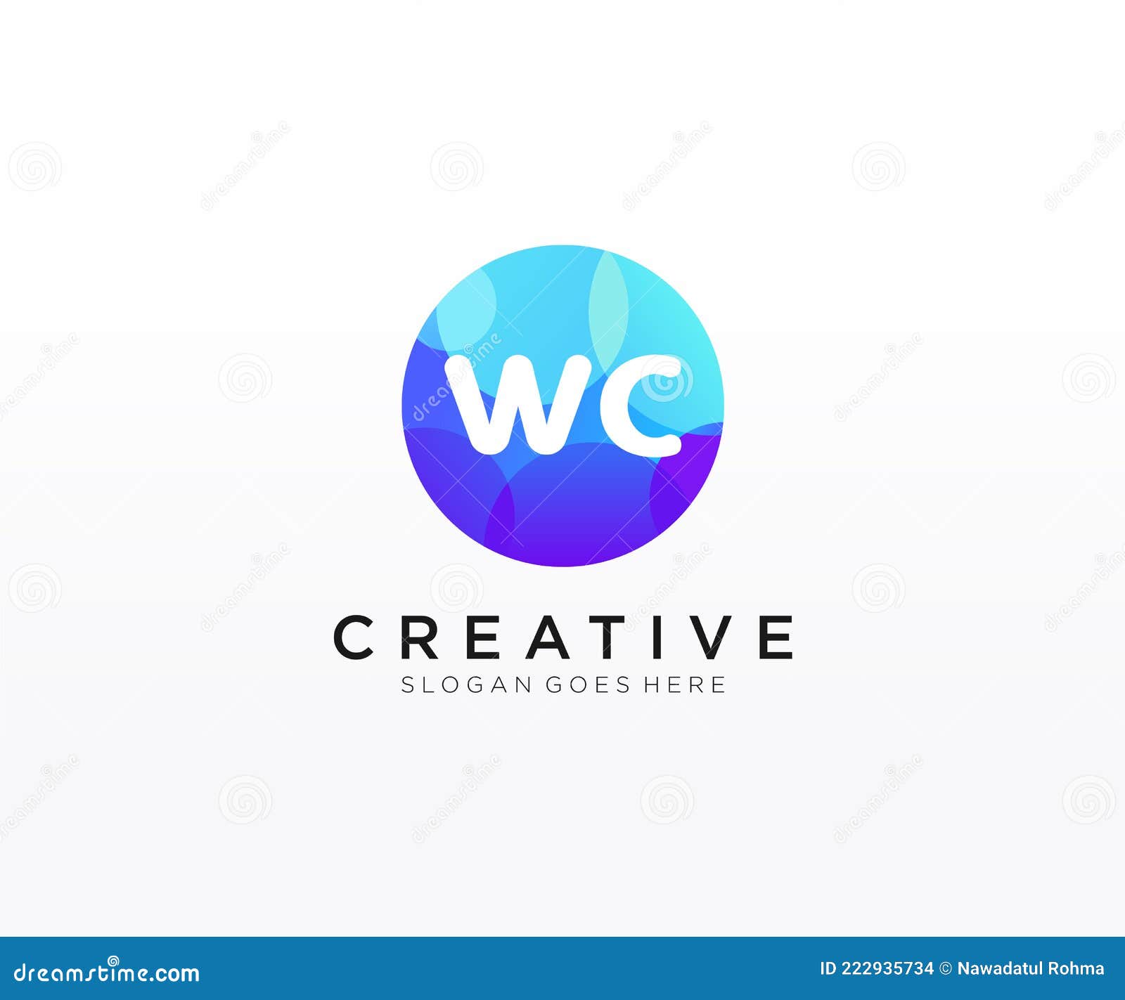 WC Initial Logo with Colorful Circle Template Vector Stock Vector ...