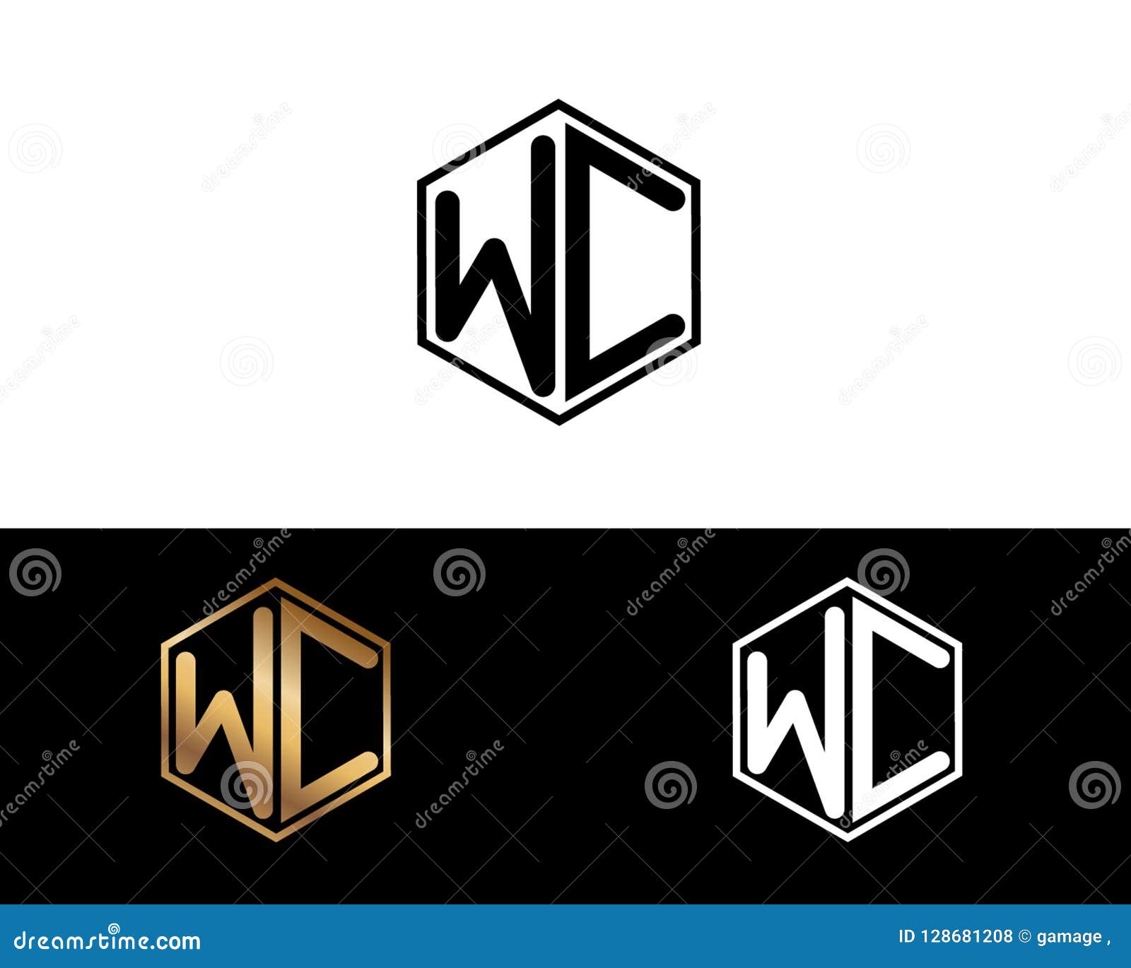 WC Letters Linked with Hexagon Shape Logo Stock Vector - Illustration ... WC Letters Linked with Hexagon Shape Logo Stock Vector - Illustration ...
