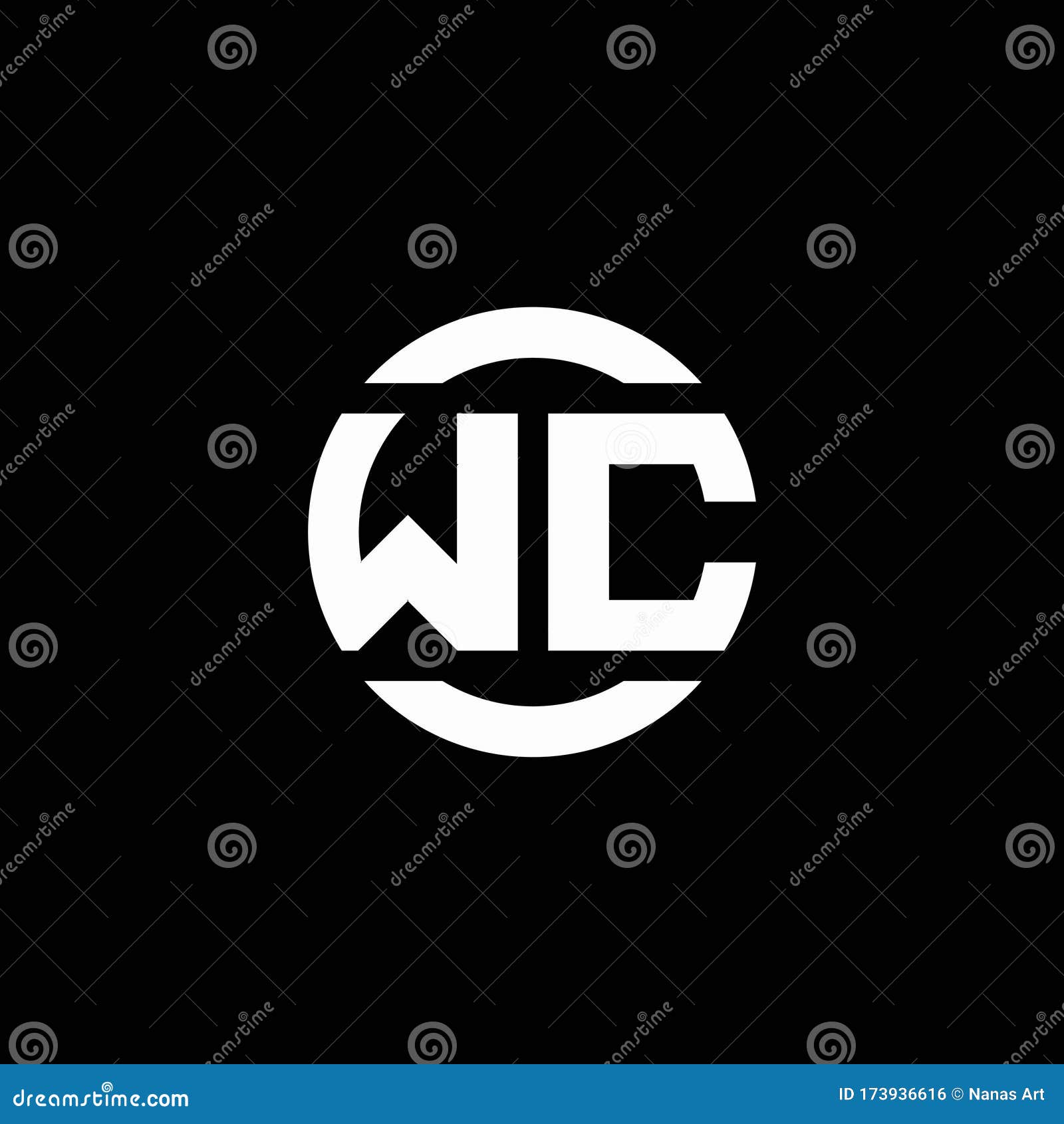 WC Logo Monogram Isolated on Circle Element Design Template Stock ...