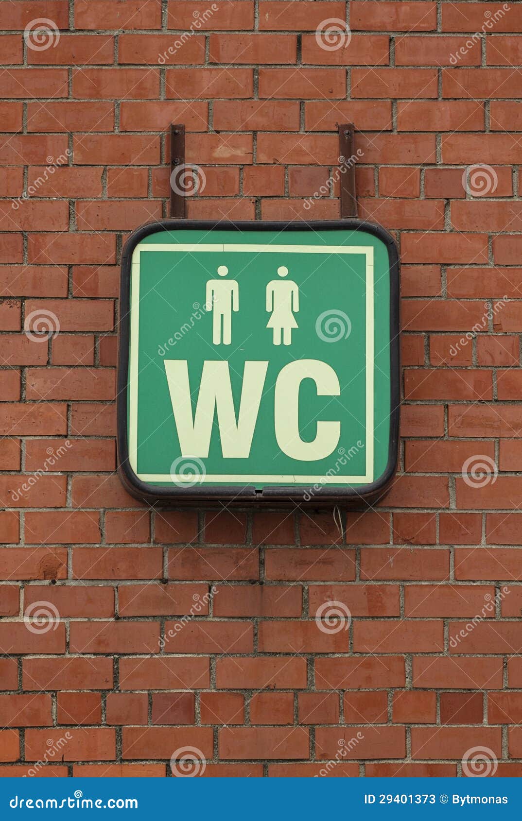 WC sign stock image. Image of toilet, brick, green, sign - 29401373