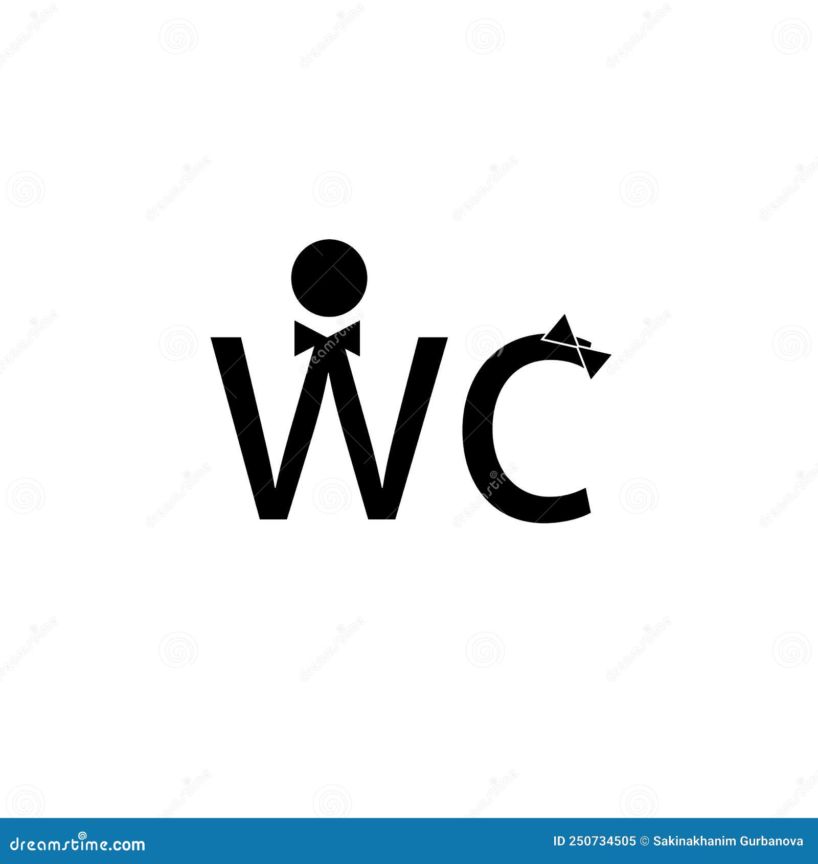Wc text illustration stock illustration. Illustration of symbol - 250734505