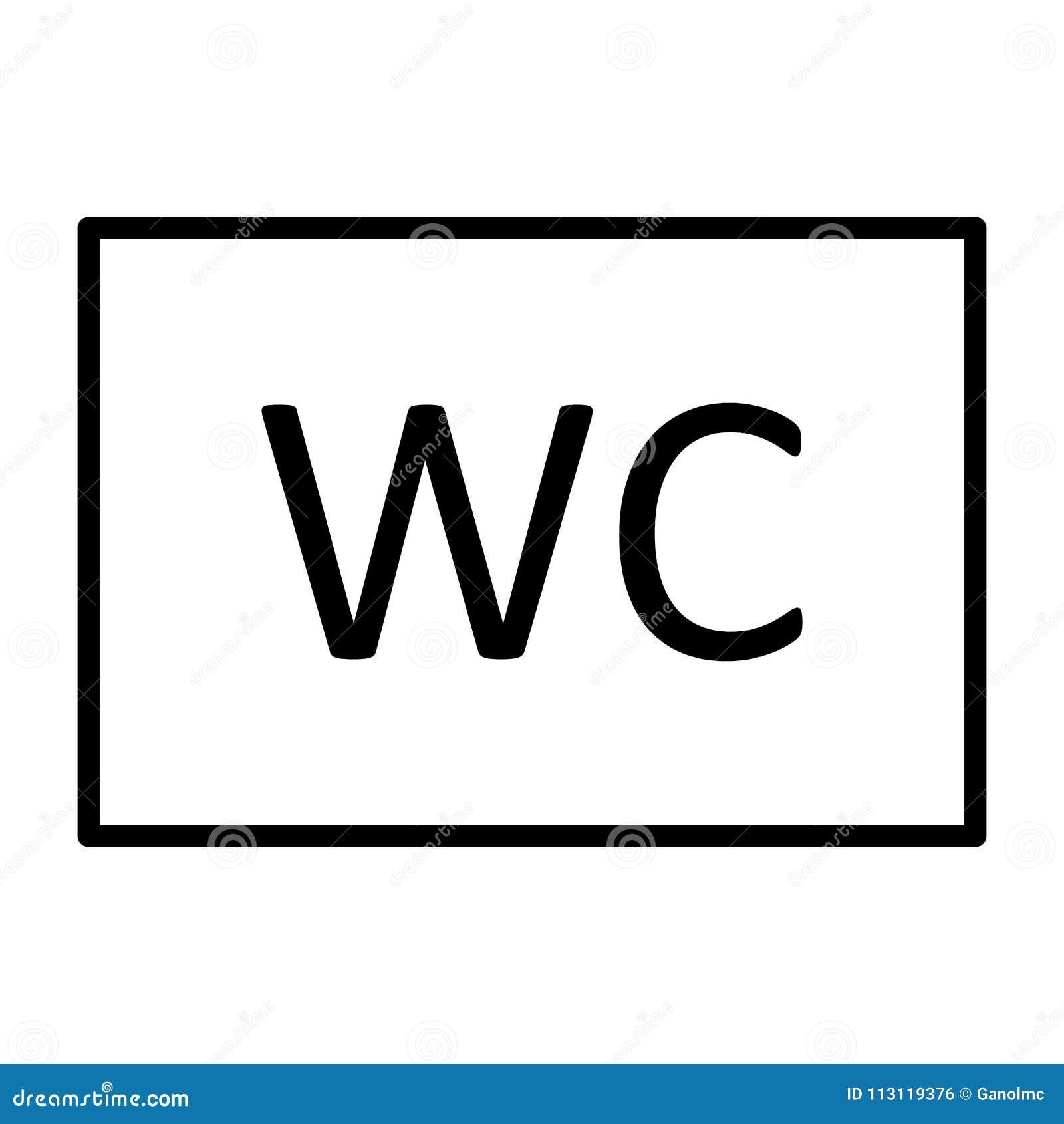 WC Toilet Line Icon. Vector Simple Minimal 96x96 Pictogram Stock Vector ...