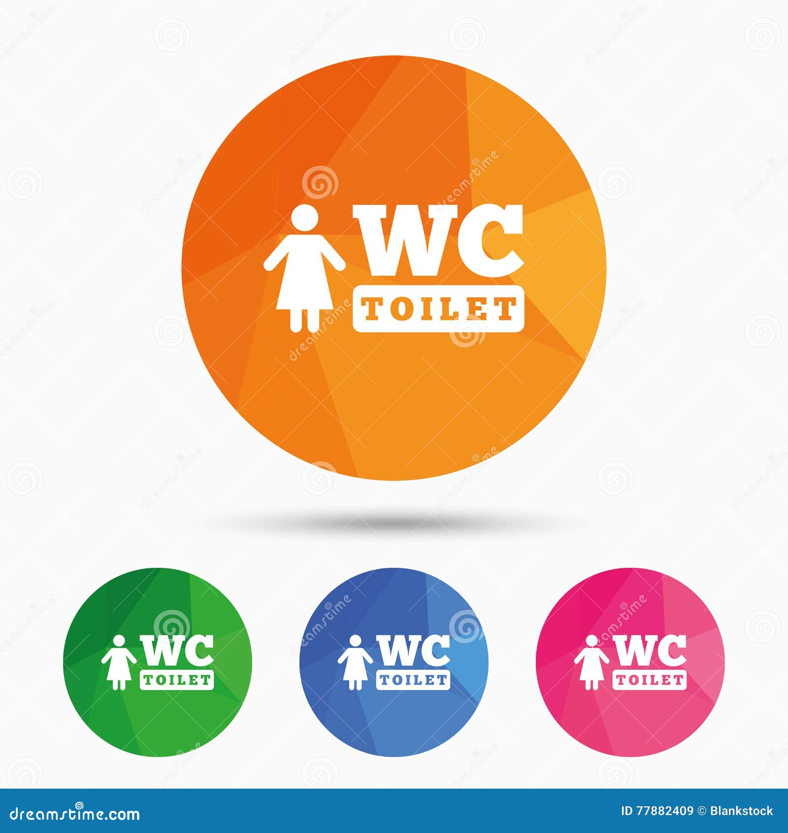 WC Women Toilet Sign Icon. Restroom Symbol. Stock Vector - Illustration ...