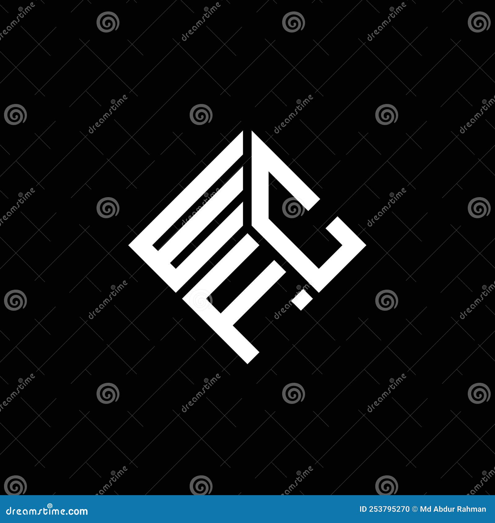 WCF Letter Logo Design on WHITE Background. WCF Creative Initials ...